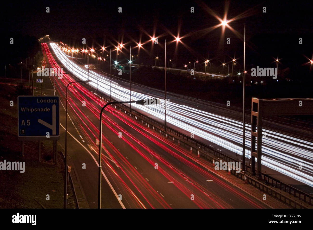 M1 Motorway at night Stock Photo - Alamy