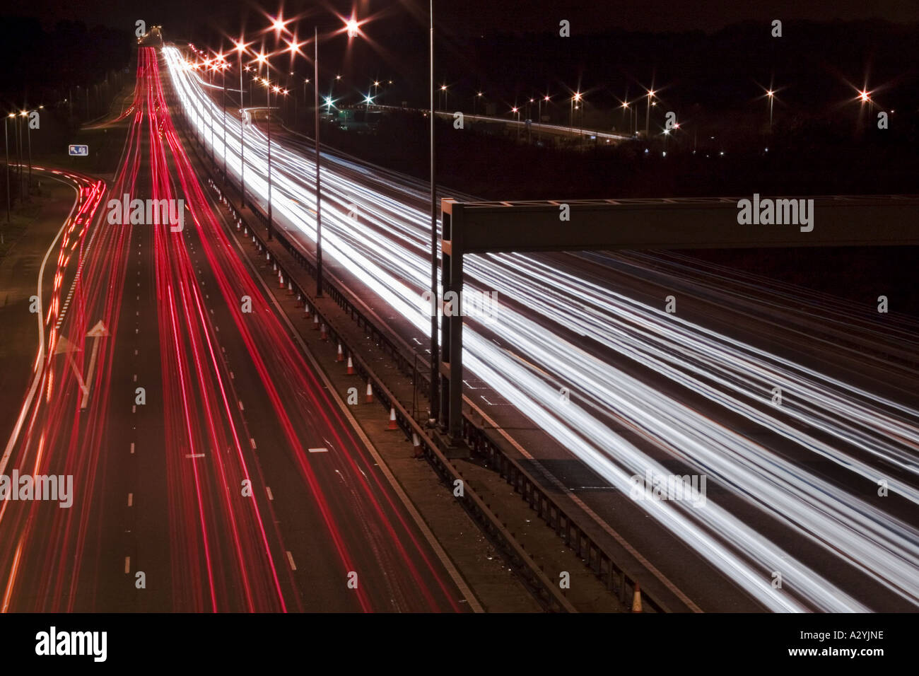 M1 Motorway at night Stock Photo - Alamy