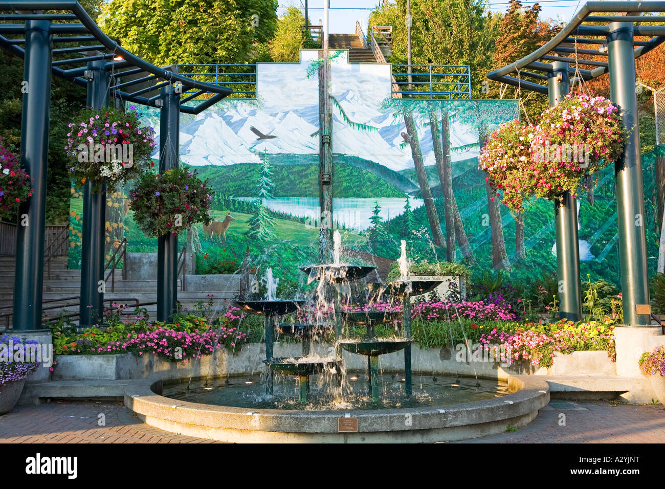 Image of a multi leveled fountain Stock Photo - Alamy