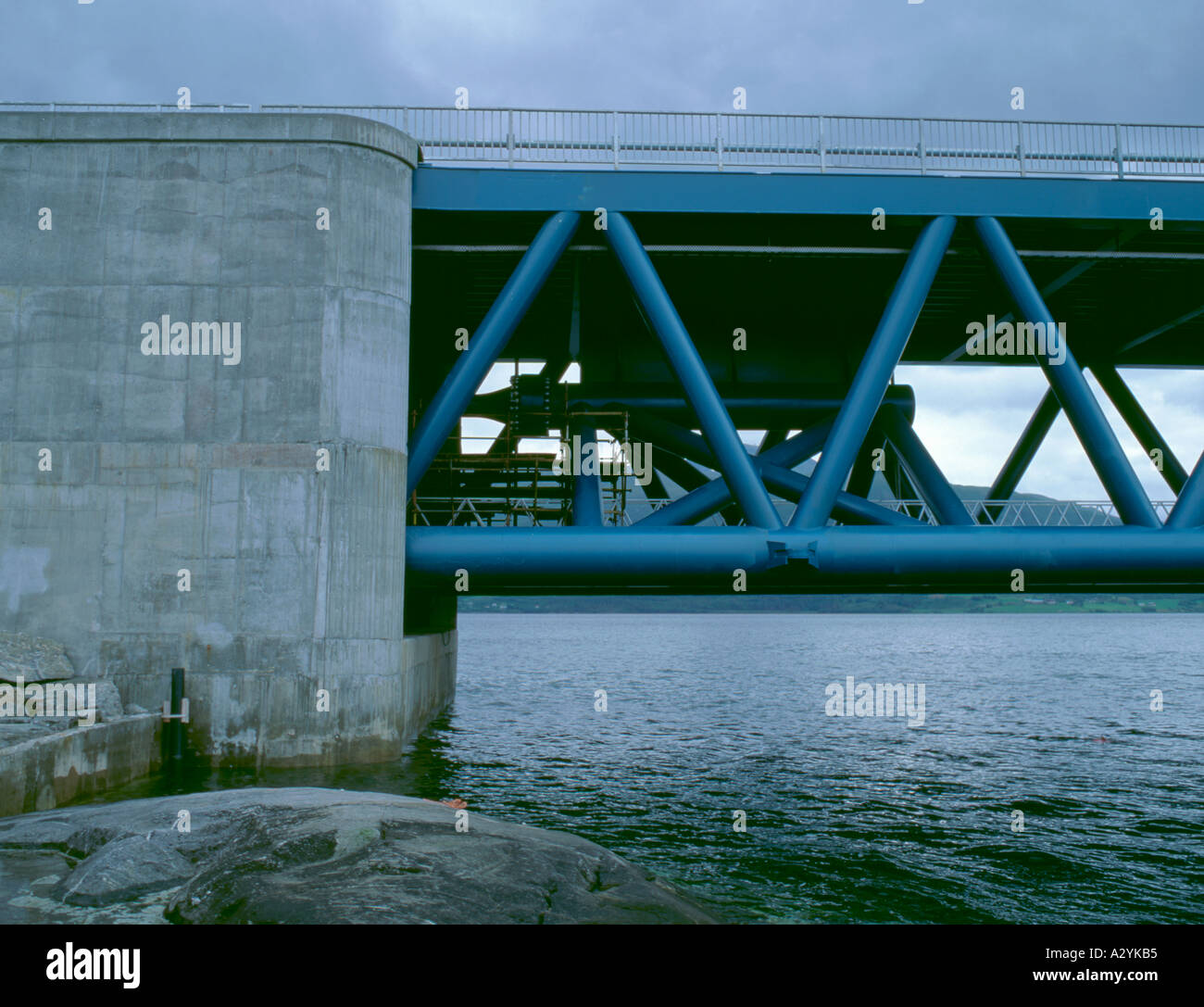 Detail of abutment pin, Bergsøysund Floating Bridge, part of Krifast ...