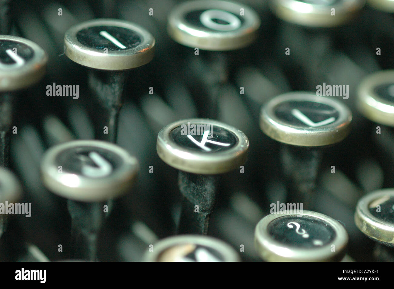 An Old manual typewriter with its working keyes with numbers and ...
