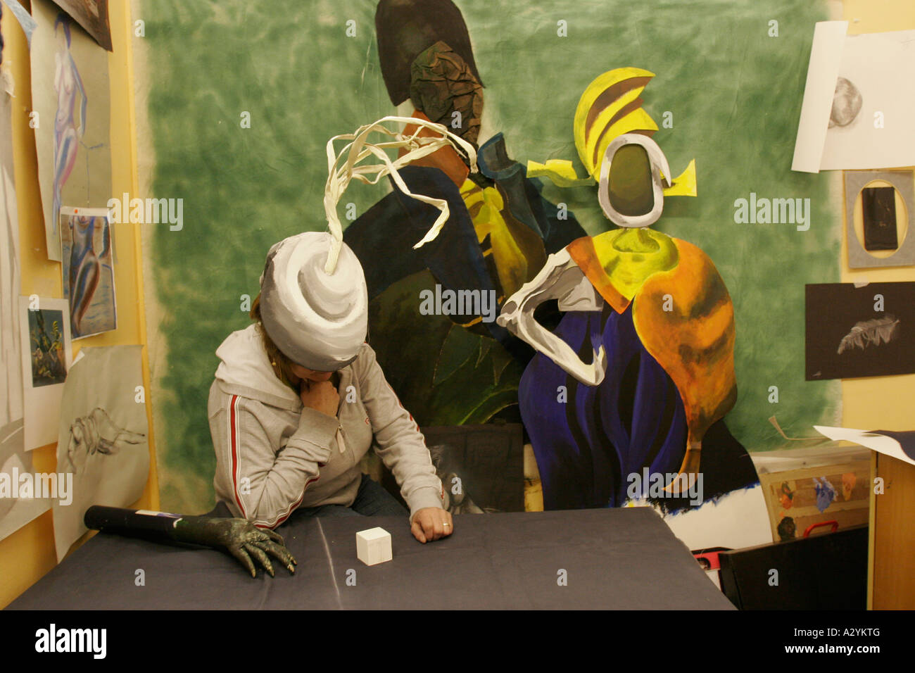 Student project in art and design course sixth form college Stock Photo ...