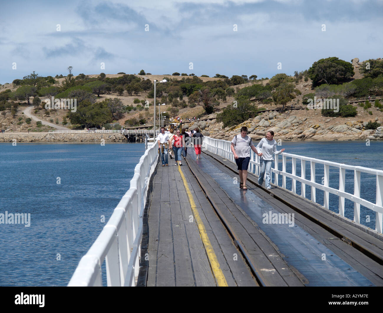 CAUSEWAY TO GRANITE ISLAND FROM VICTOR HARBOR FLEURIEU PENINSULA SOUTH ...