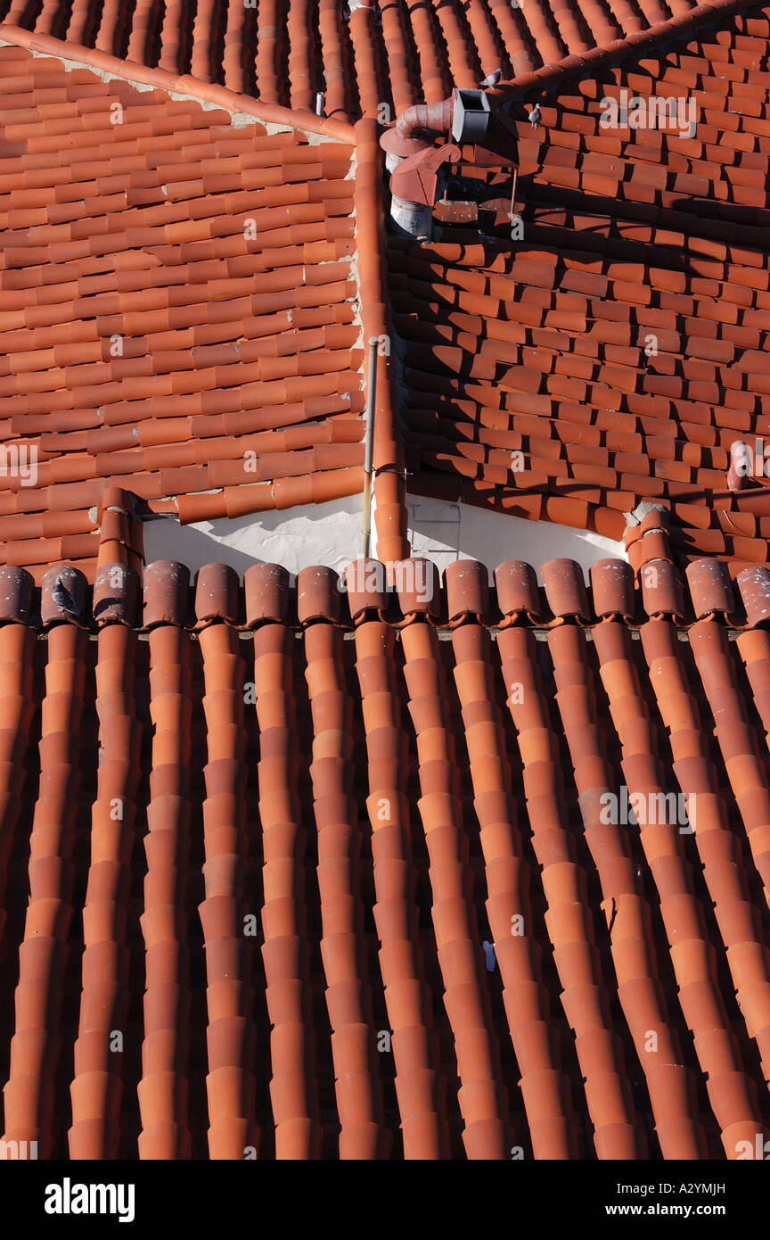 Red Adobe Tile Roof Stock Photo - Alamy
