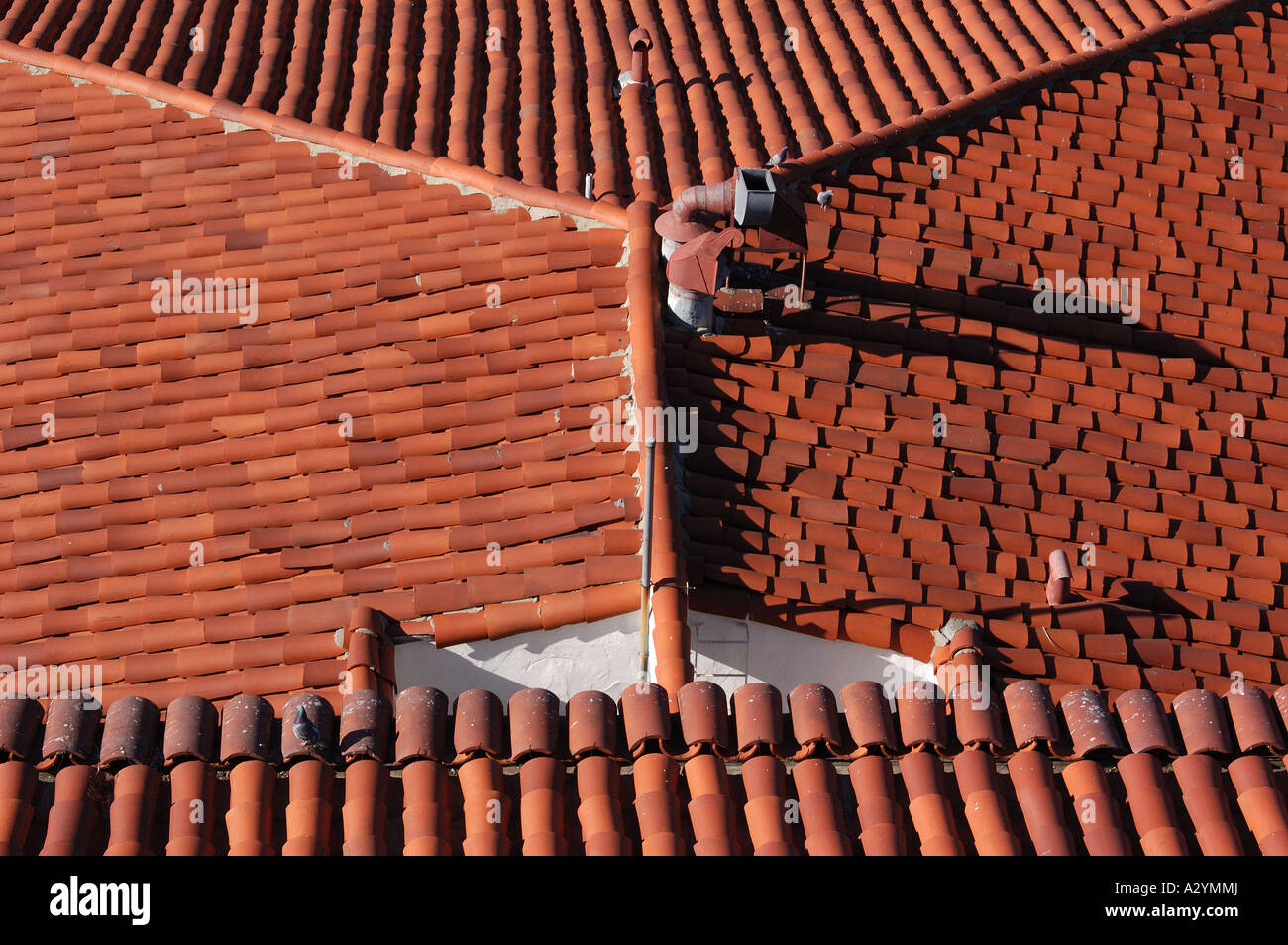 Red Adobe Tile Roof Stock Photo - Alamy