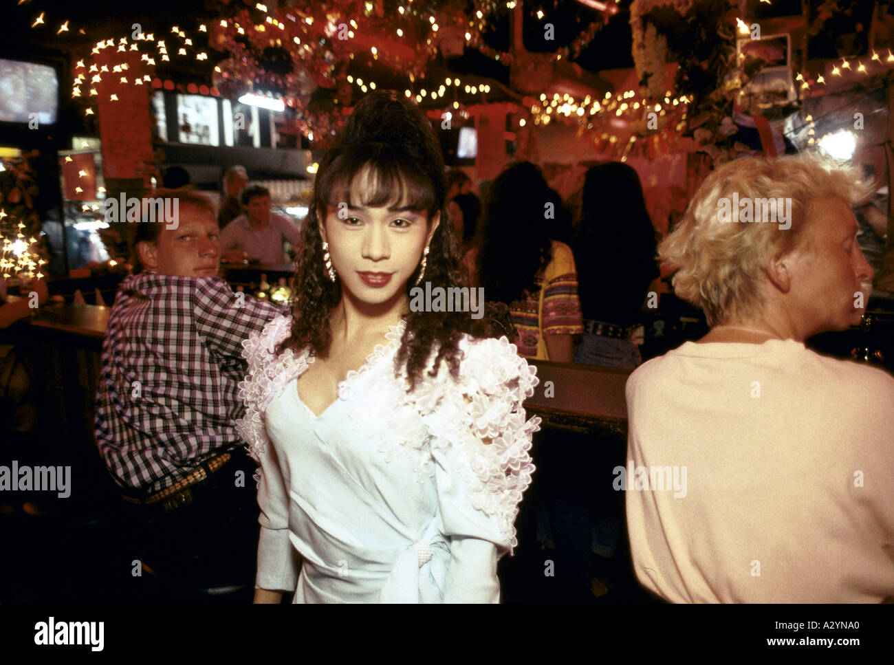 Transvestite and prostitute in Pat Pong, the red light district of Bangkok, Thailand Stock Photo ...