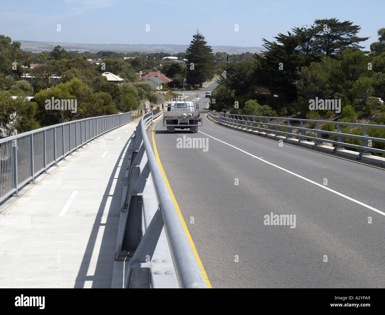VEHICLE ON BRIDGE HINDMARSH ISLAND TOWARDS GOOLWA FLEURIEU PENINSULA ...