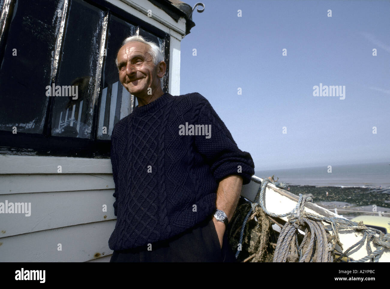 elderly man on his boat Stock Photo - Alamy