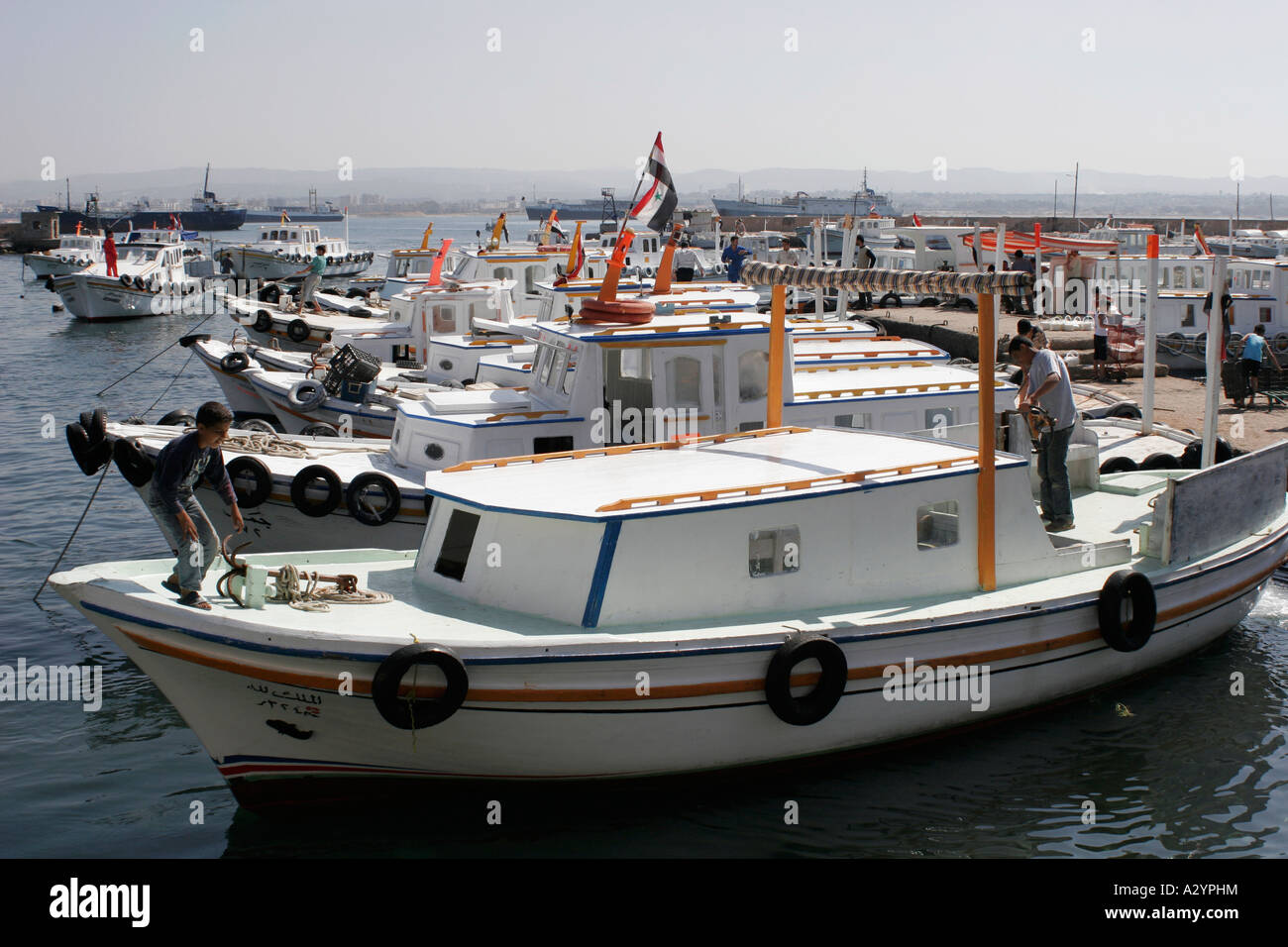Boats near Arwad island, Syria Stock Photo - Alamy