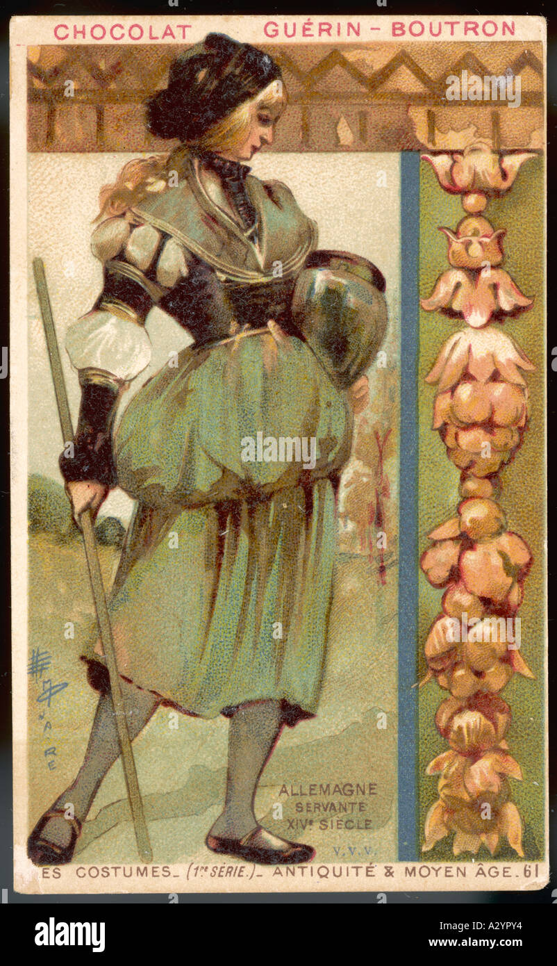 German Servant Woman 14c Stock Photo - Alamy