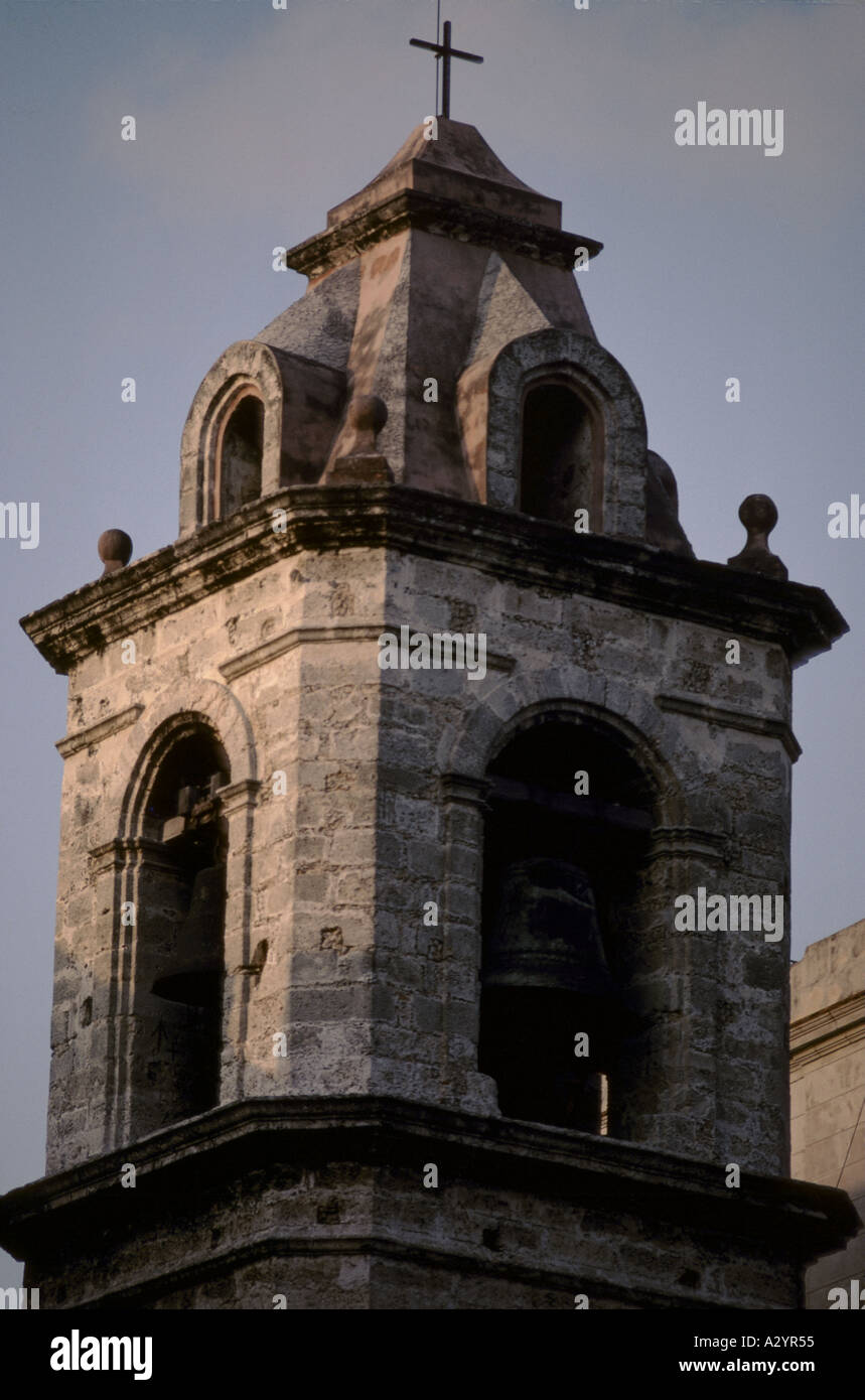 Stone bell tower of a church in old havana, cuba Stock Photo - Alamy