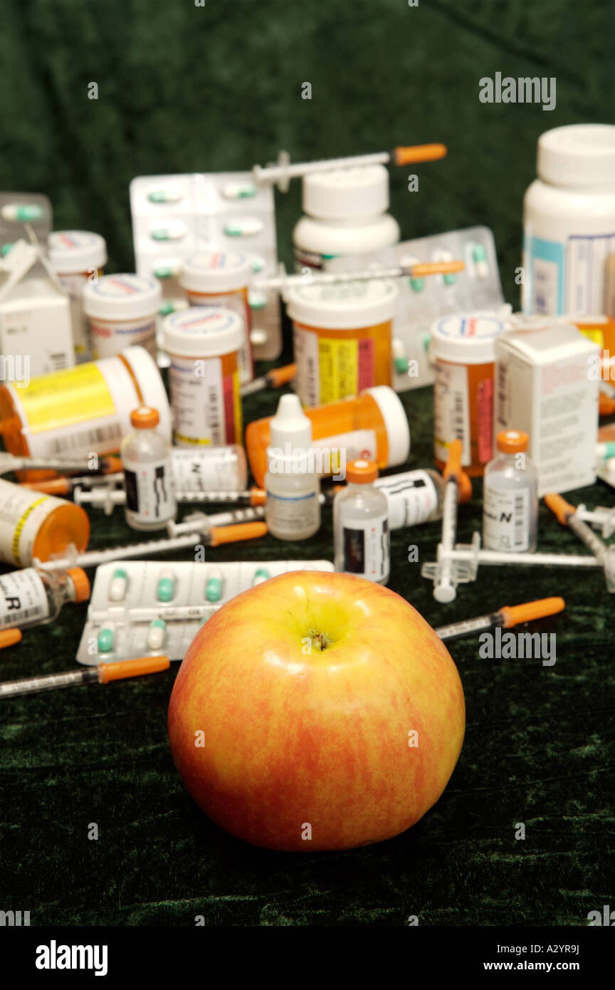 fruit apple drug medicine Stock Photo - Alamy