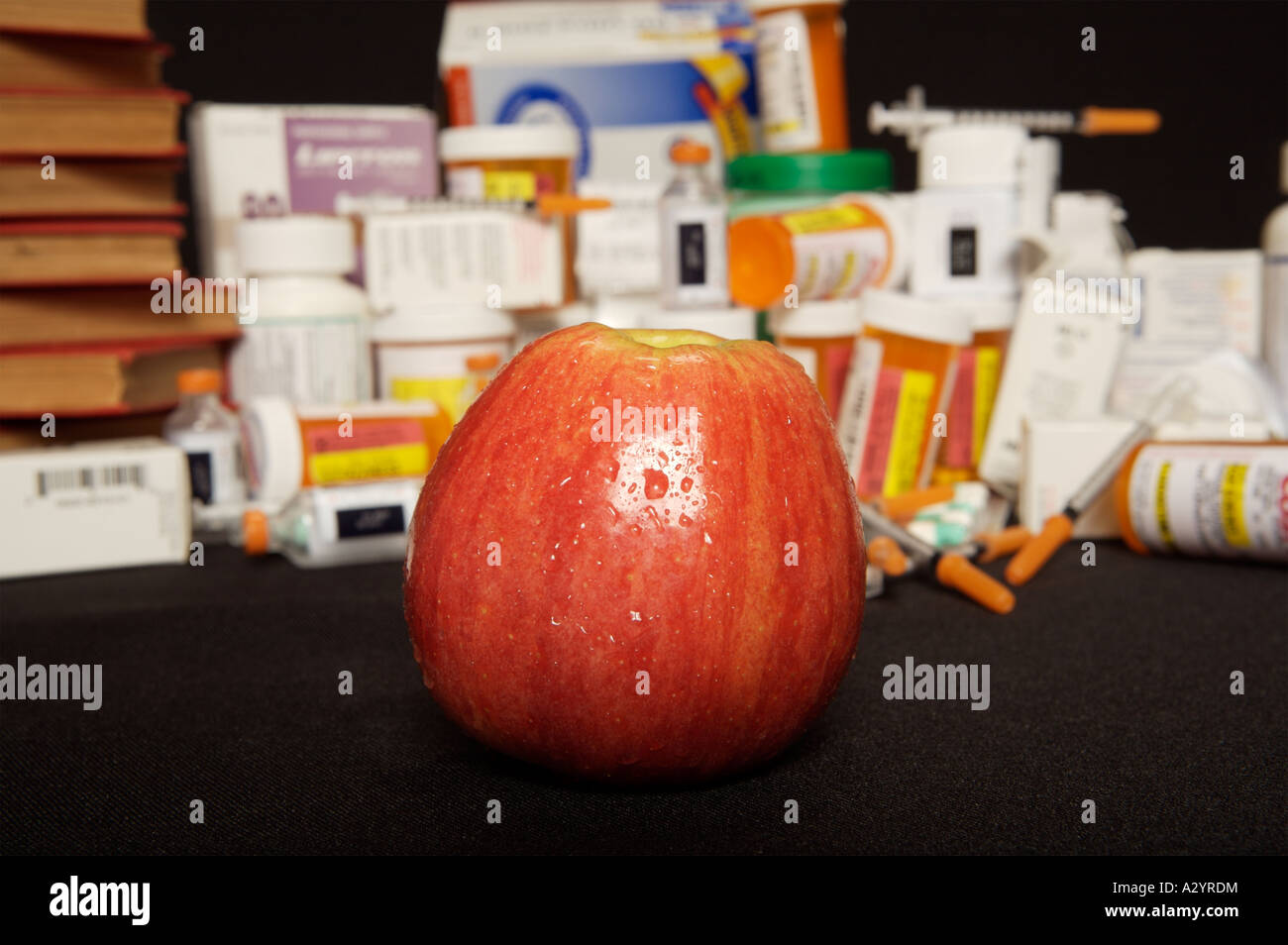 fruit apple drug medicine Stock Photo - Alamy