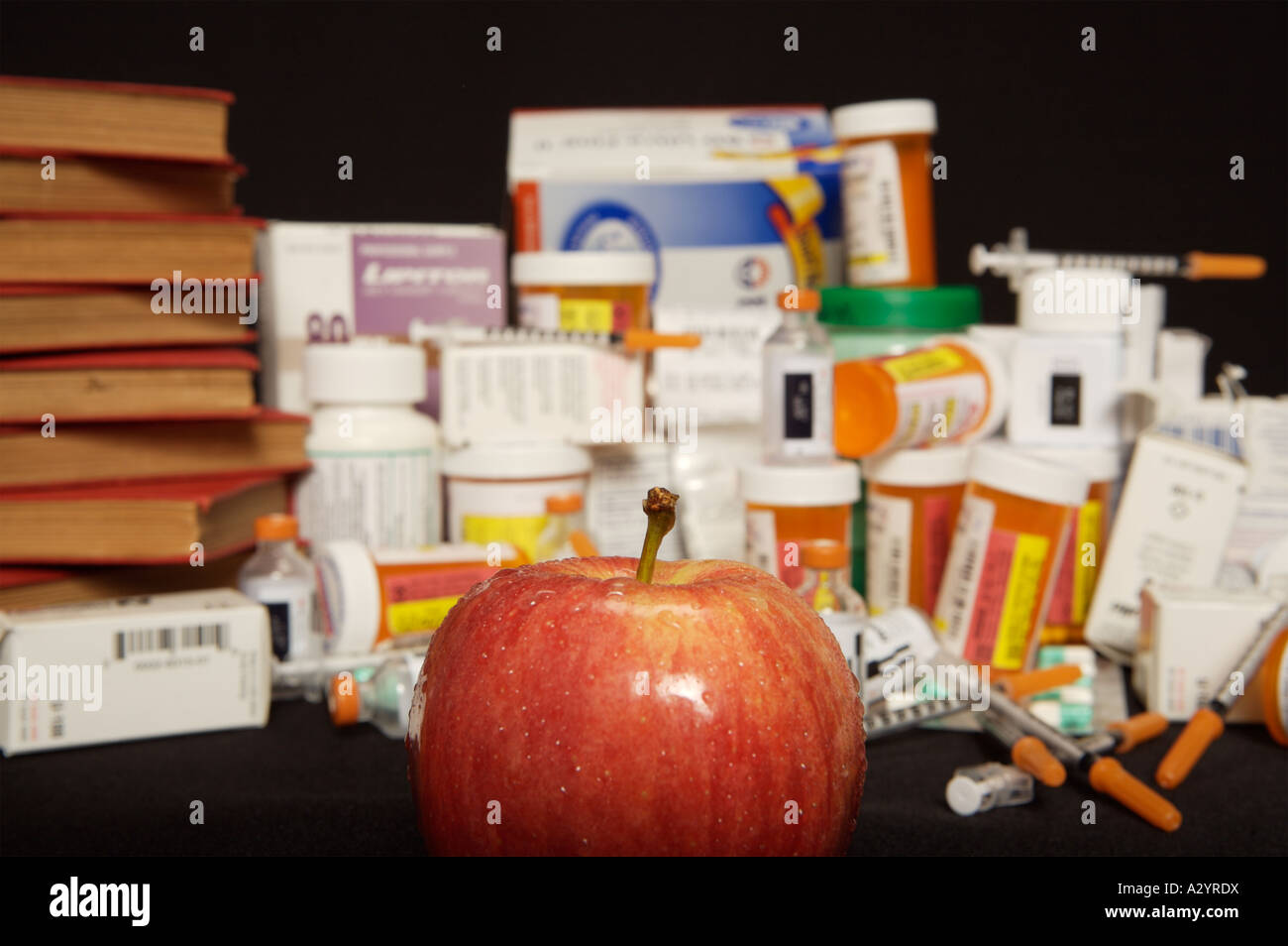 fruit apple drug medicine Stock Photo - Alamy