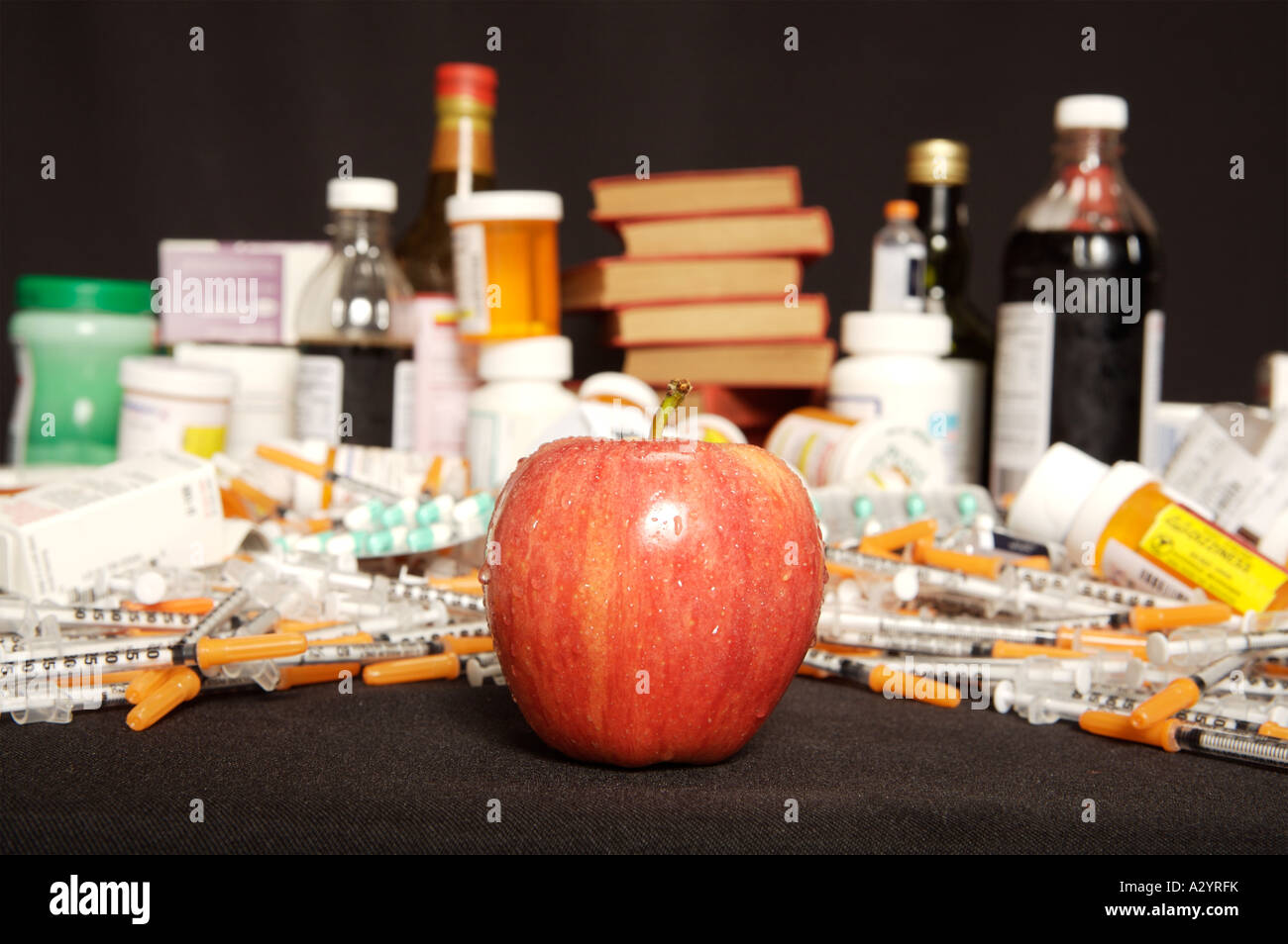 fruit apple drug medicine Stock Photo - Alamy