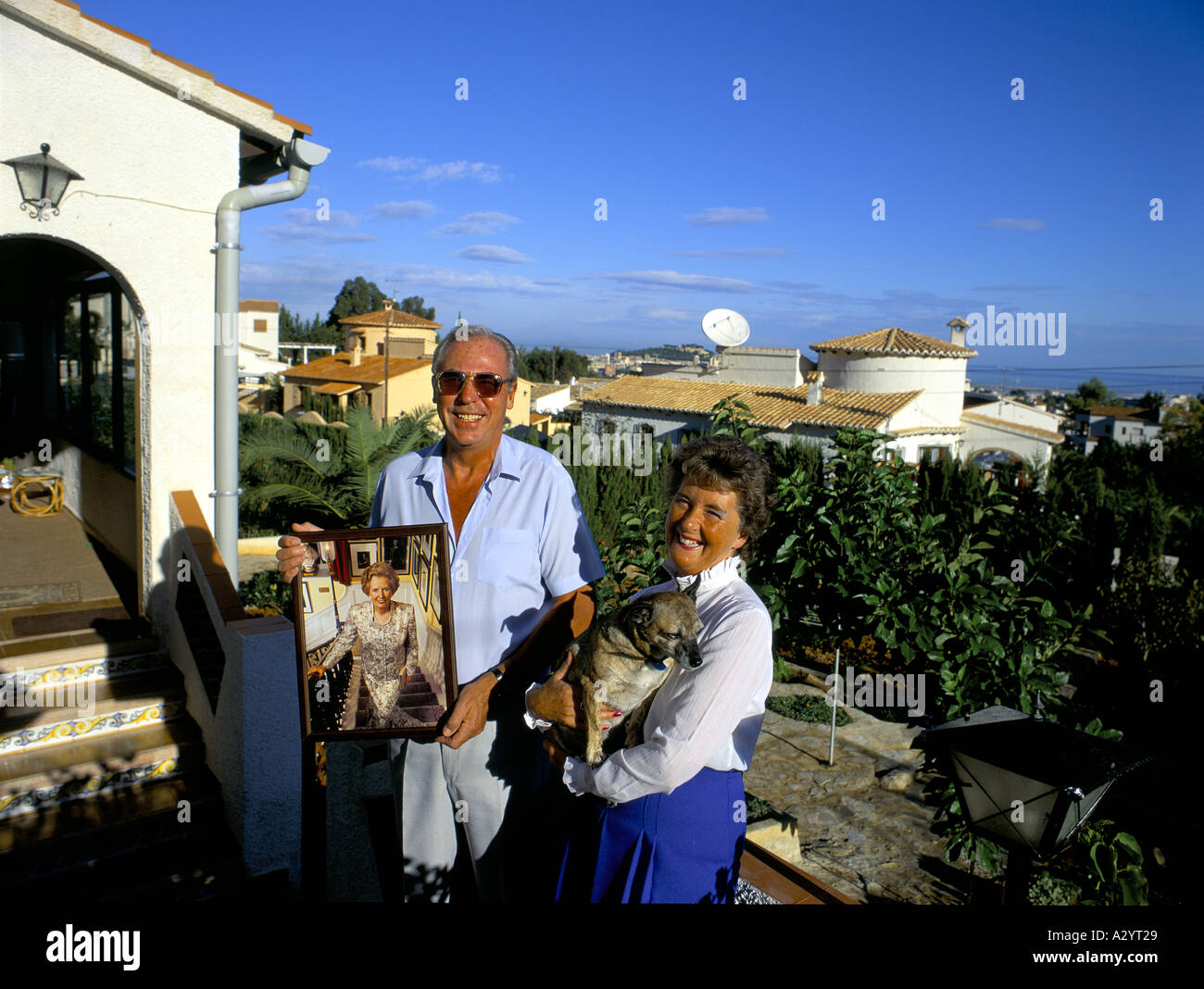 fred magaret morris ex pats in denia spain Stock Photo - Alamy