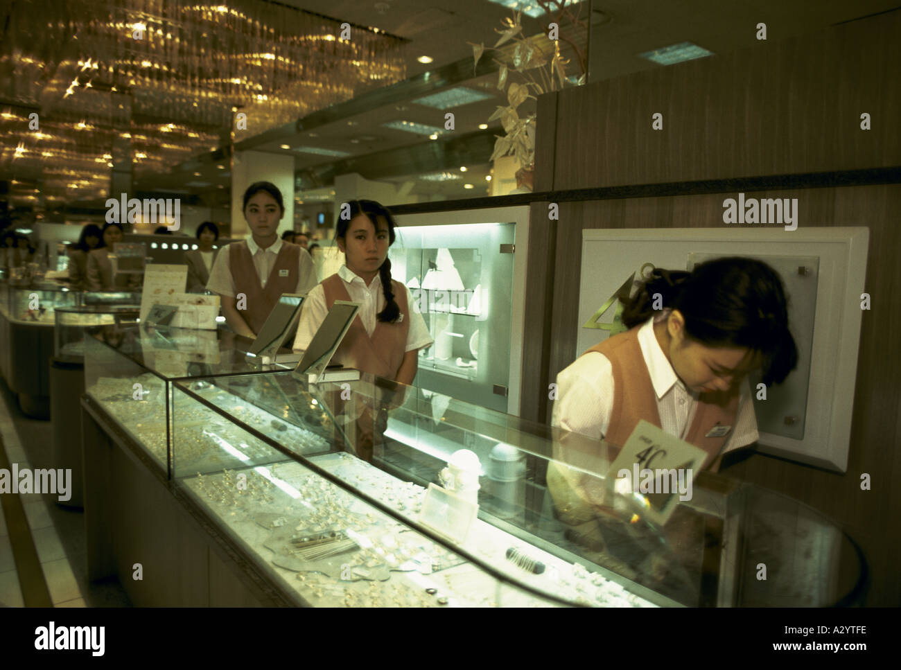 opening of the isetan store in tokyo jewellery counter Stock Photo - Alamy