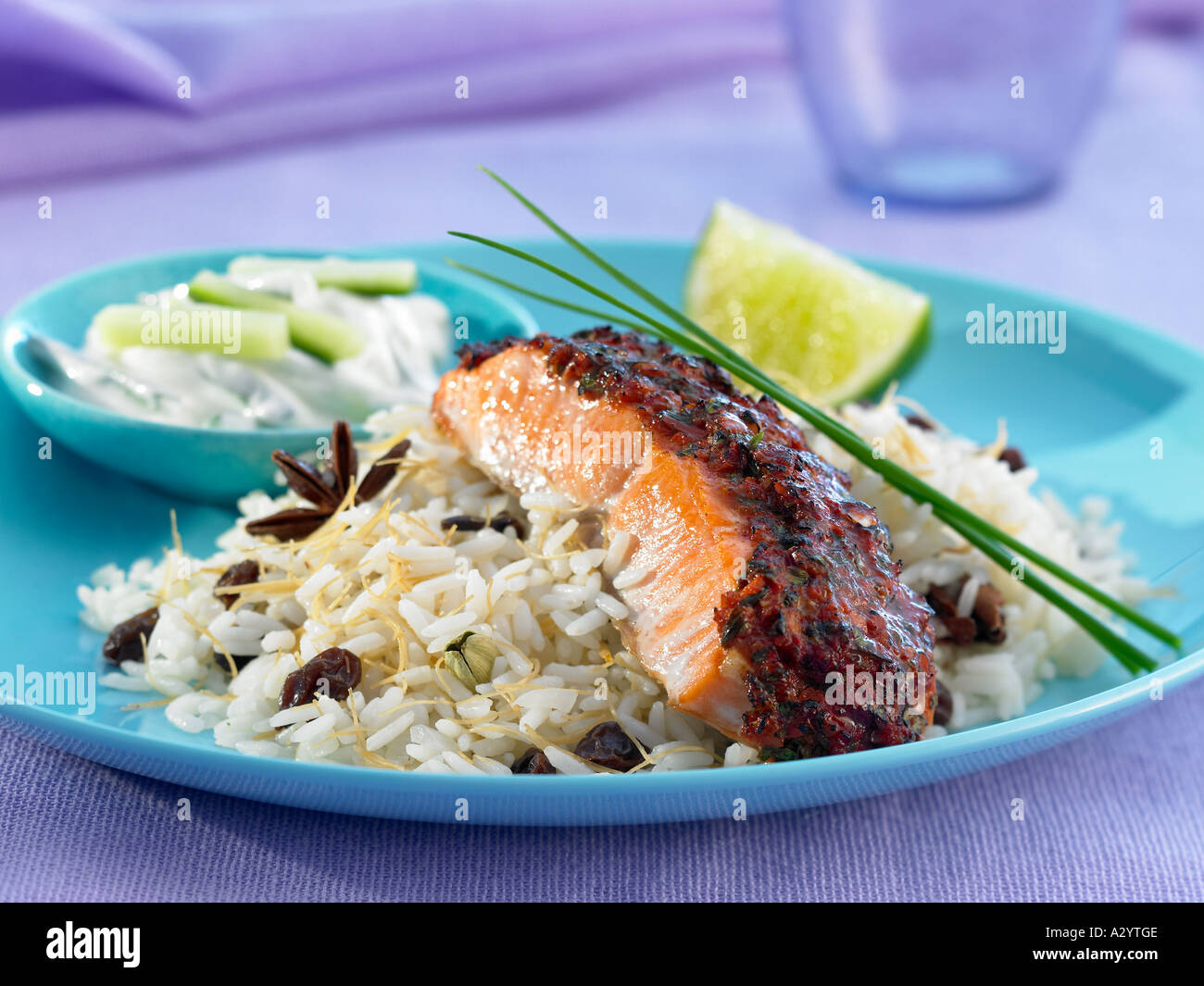 spicy coated salmon Stock Photo - Alamy
