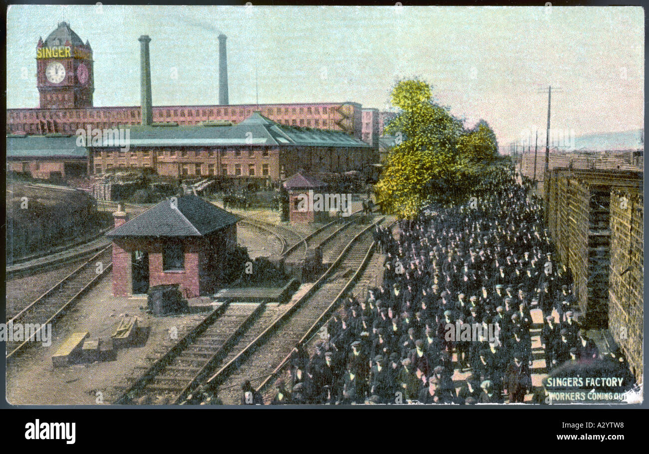 Singer Factory Postcard Stock Photo - Alamy