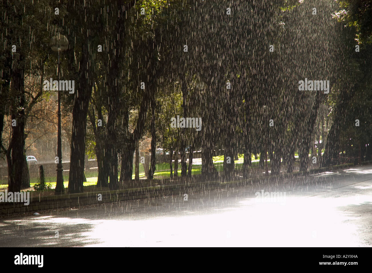 Rain with sunshine Rome Italy Stock Photo - Alamy