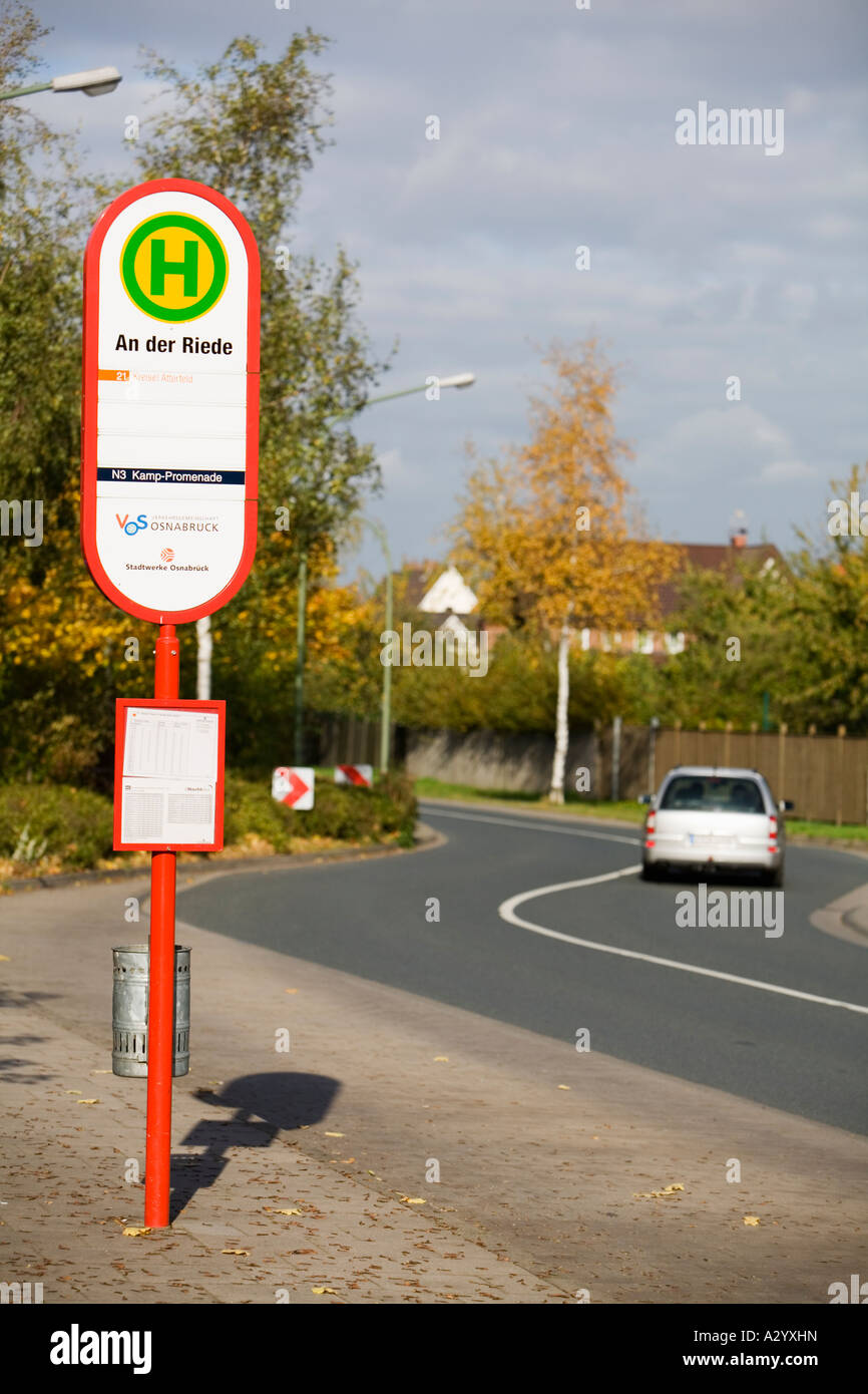 German bus stop traffic sign Stock Photo - Alamy