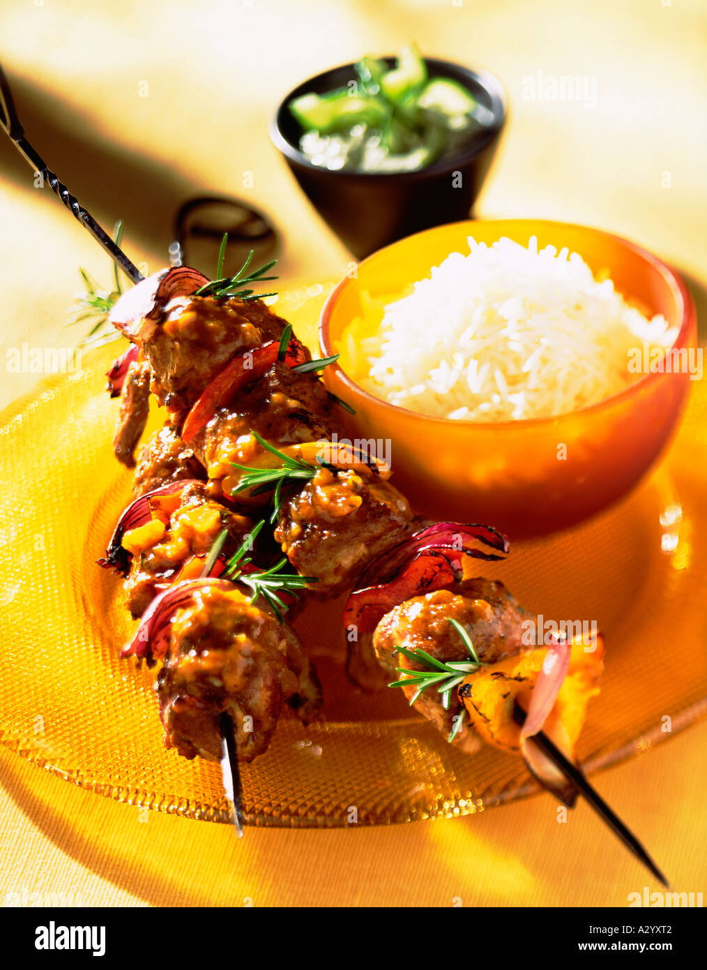 kebab and rice Stock Photo - Alamy