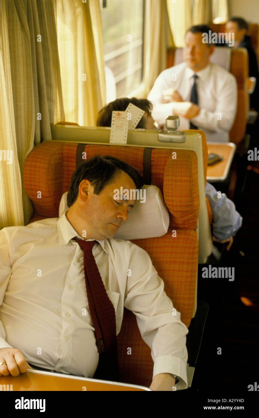 russian business man sleeping on the train 1989 189 Stock Photo - Alamy