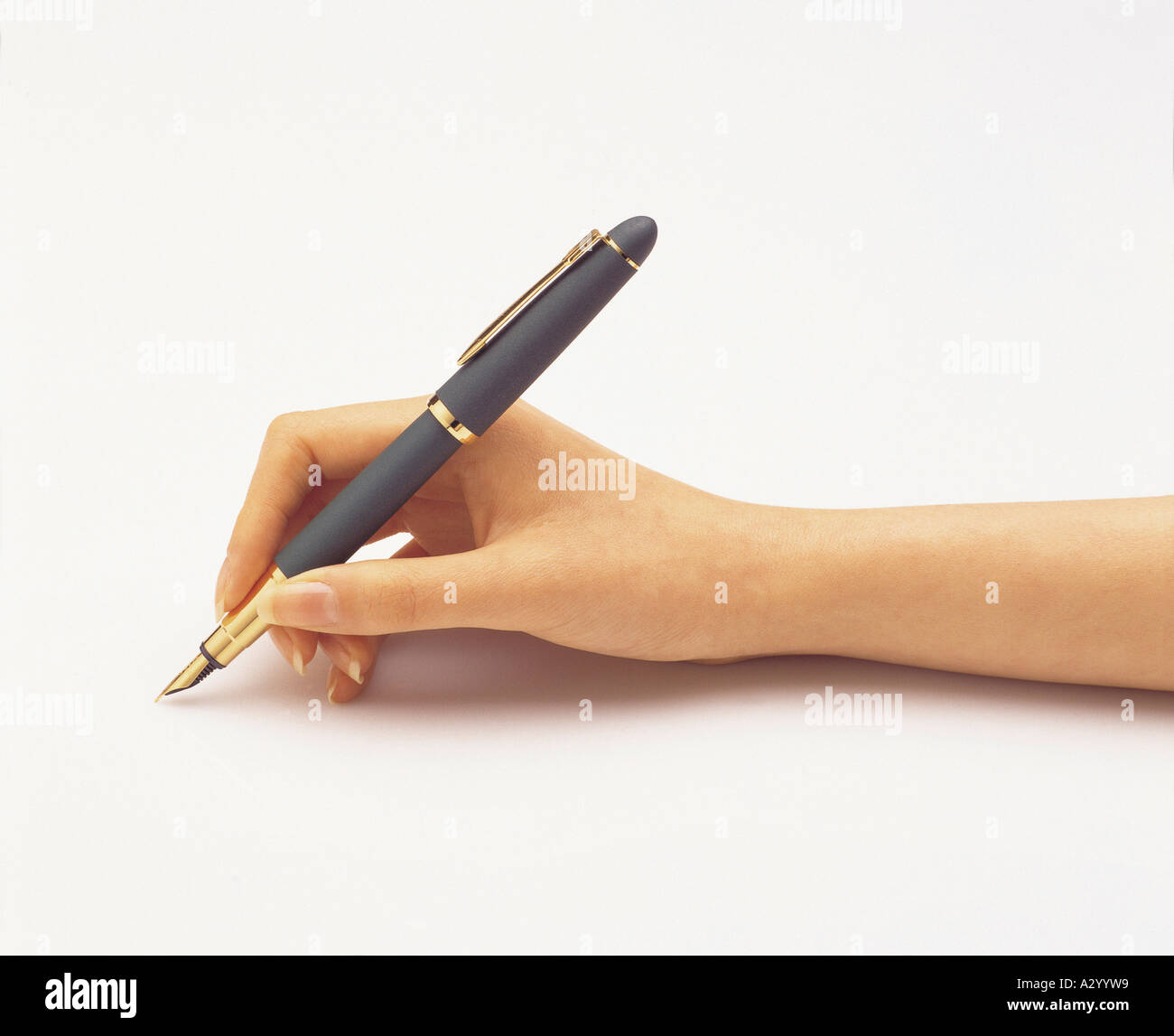 A fountain pen held in right hand Stock Photo - Alamy