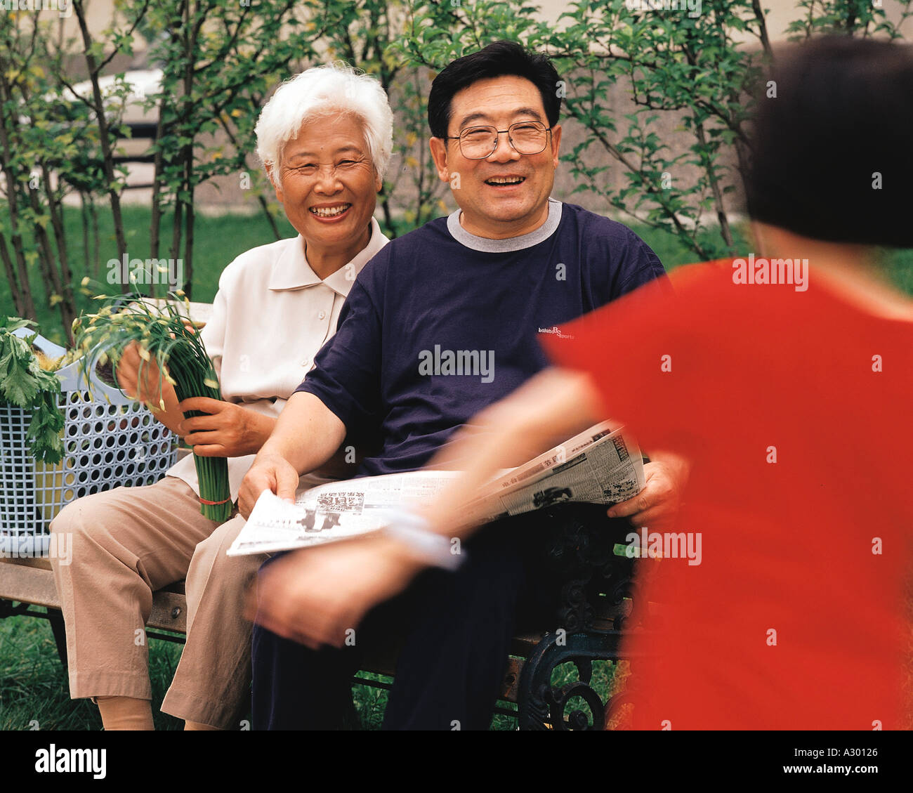 Chinese grandparents and their granddaughter Stock Photo - Alamy