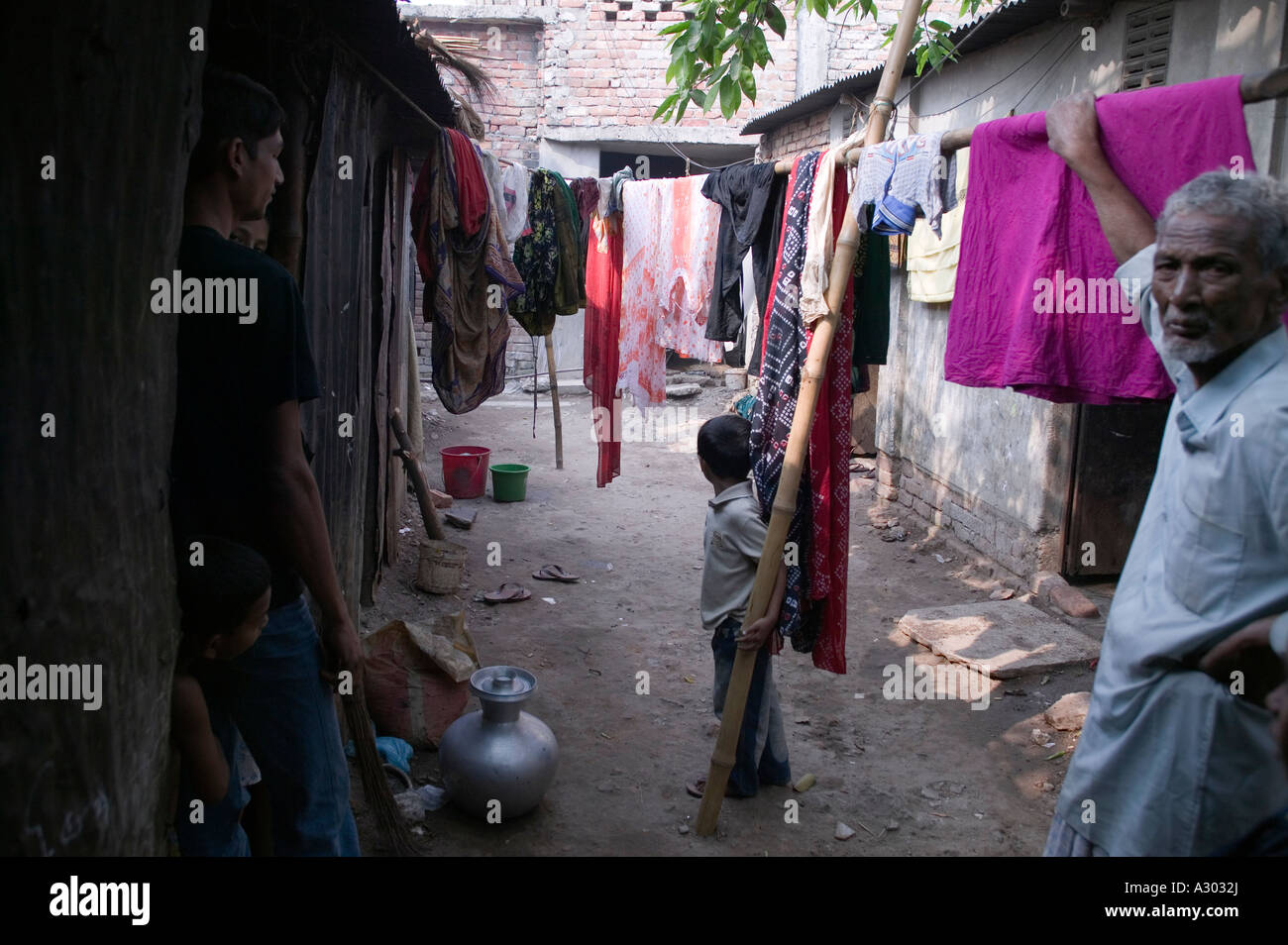 The courtyard in a low income residential area in Dhaka Bangladesh ...