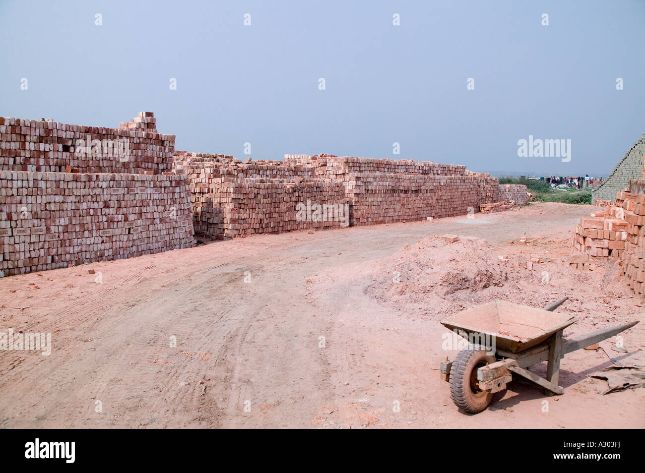 Stacks of bricks at a brick making factory in Bangladesh Stock Photo ...