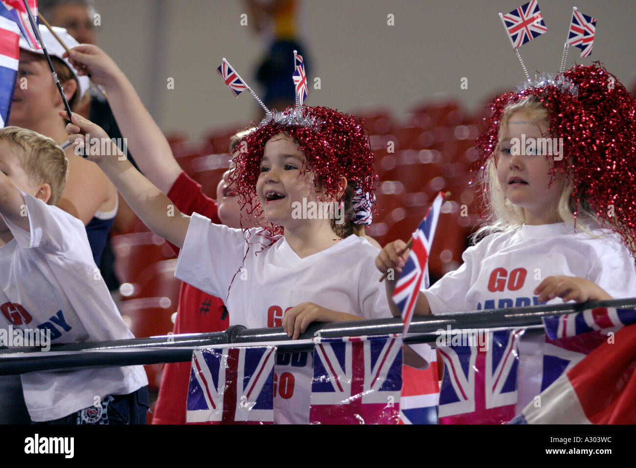 Young British fans watch their daddies in the Wheelchair Rugby opening ...