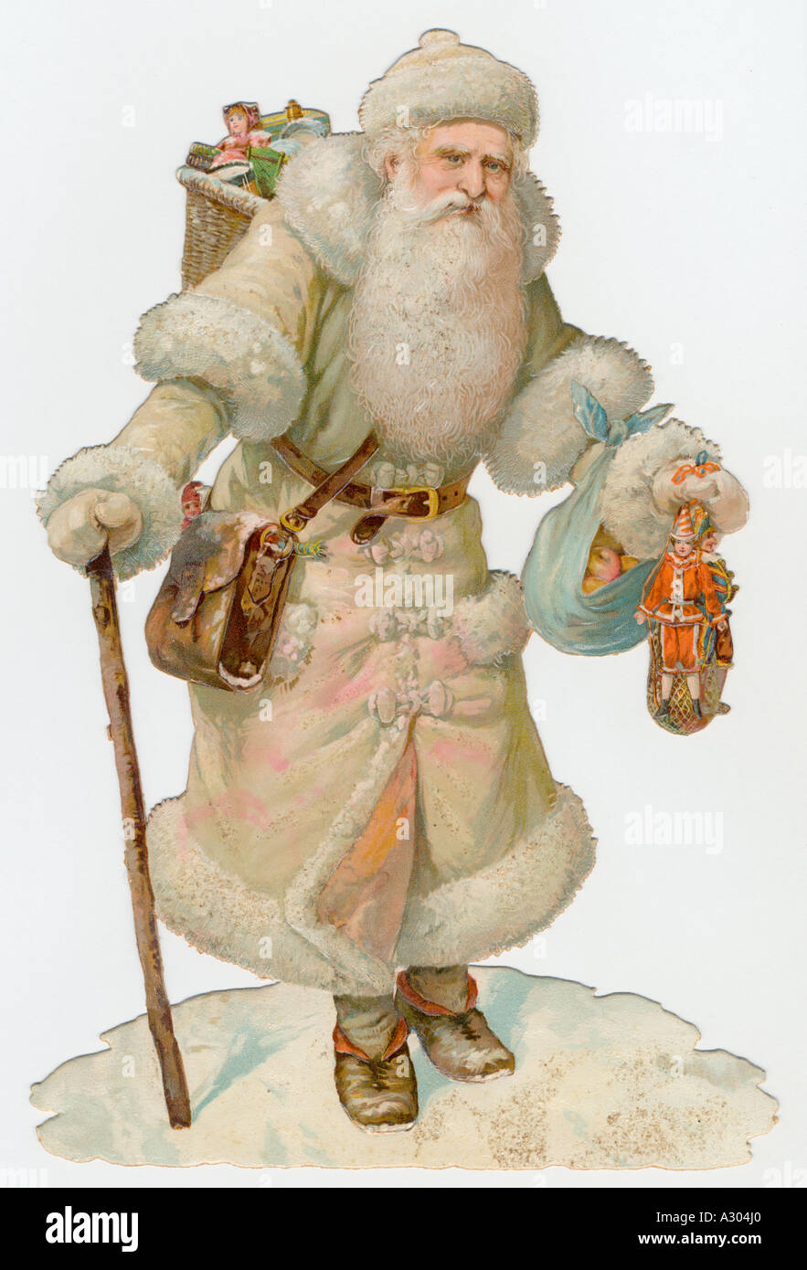 Santa In White Stock Photo - Alamy