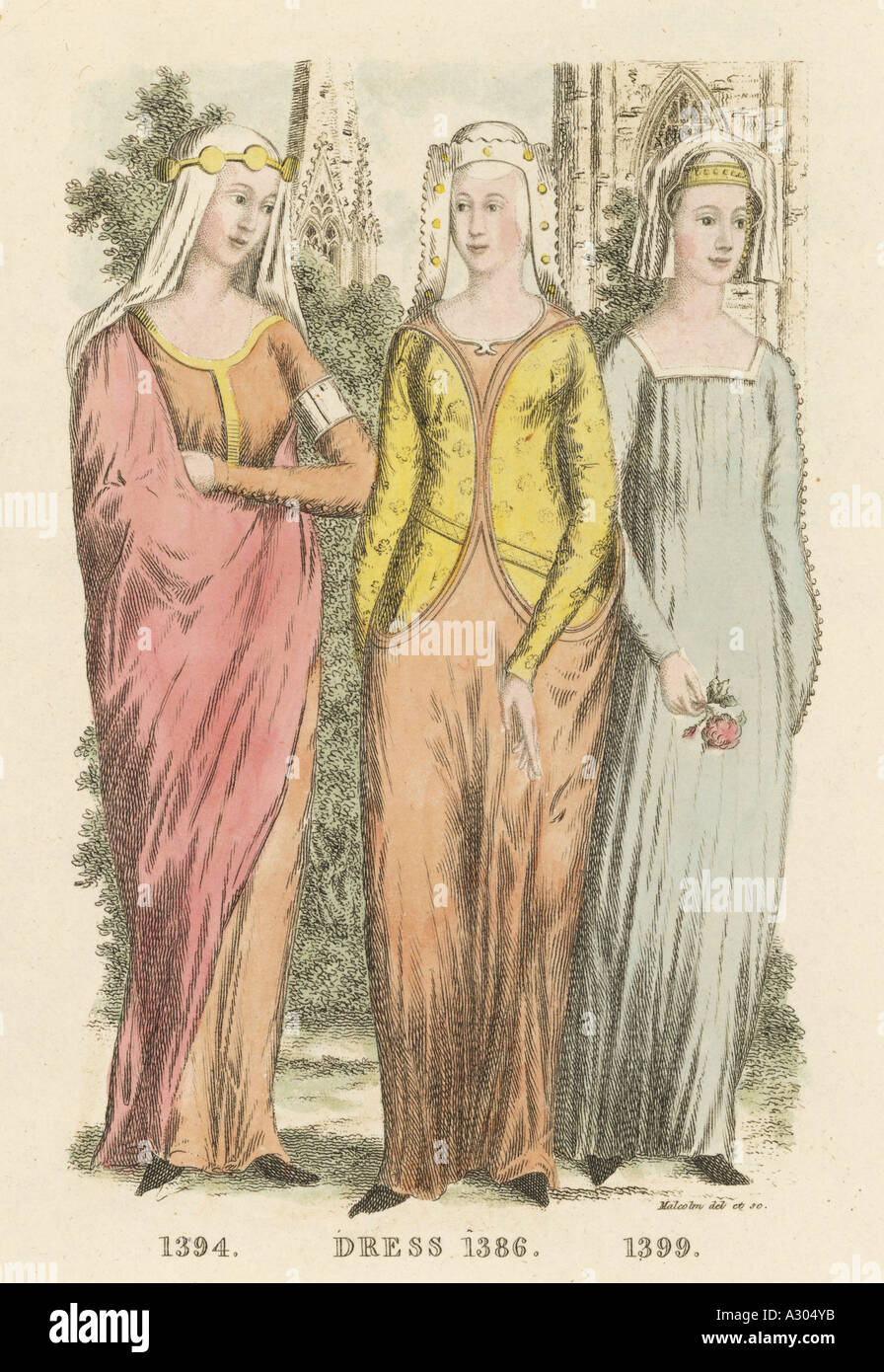 Costume Women 1390s Stock Photo - Alamy