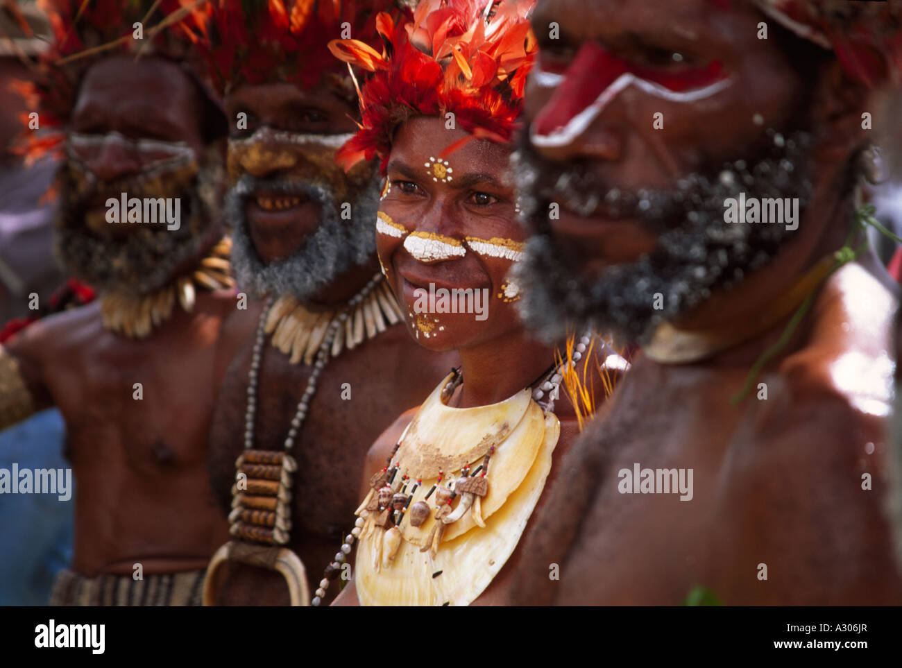 Highlands tribespeople performing at Sing Sing Festival Mt Hagen Papua ...