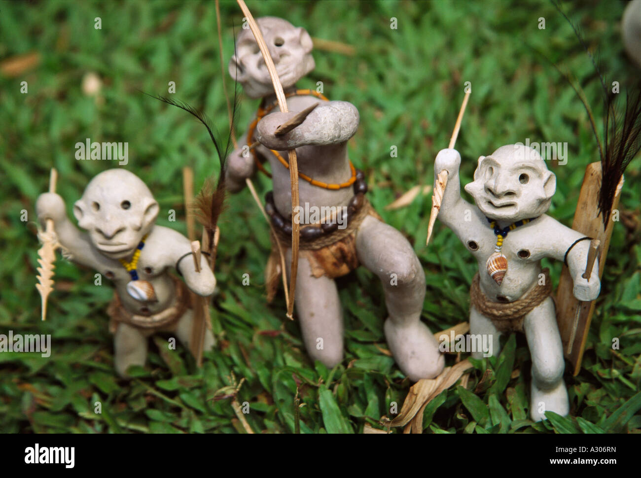 Clay dolls of Asaro Mudman Asaro village Goroka Papua New Guinea Stock ...