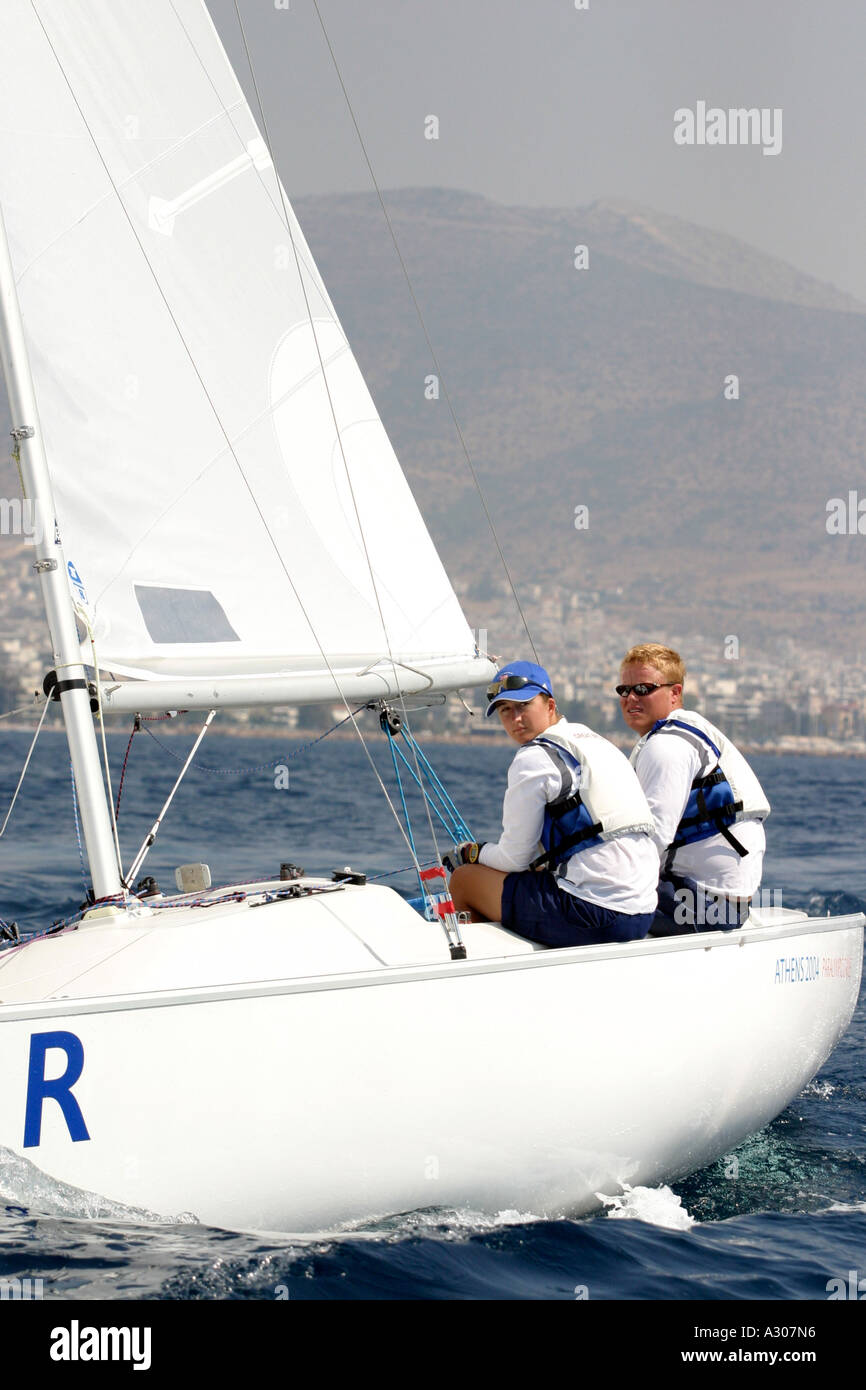 Stephen Thomas and Hannah Stodel of Great Britain compete in the Mixed ...