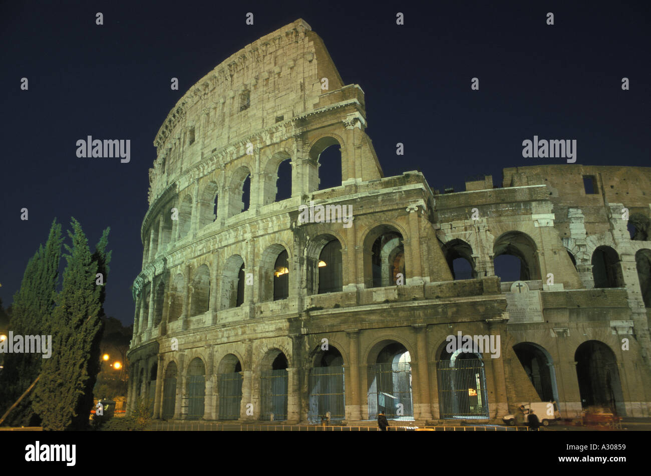 Italy Rome Colosseum by night Stock Photo - Alamy