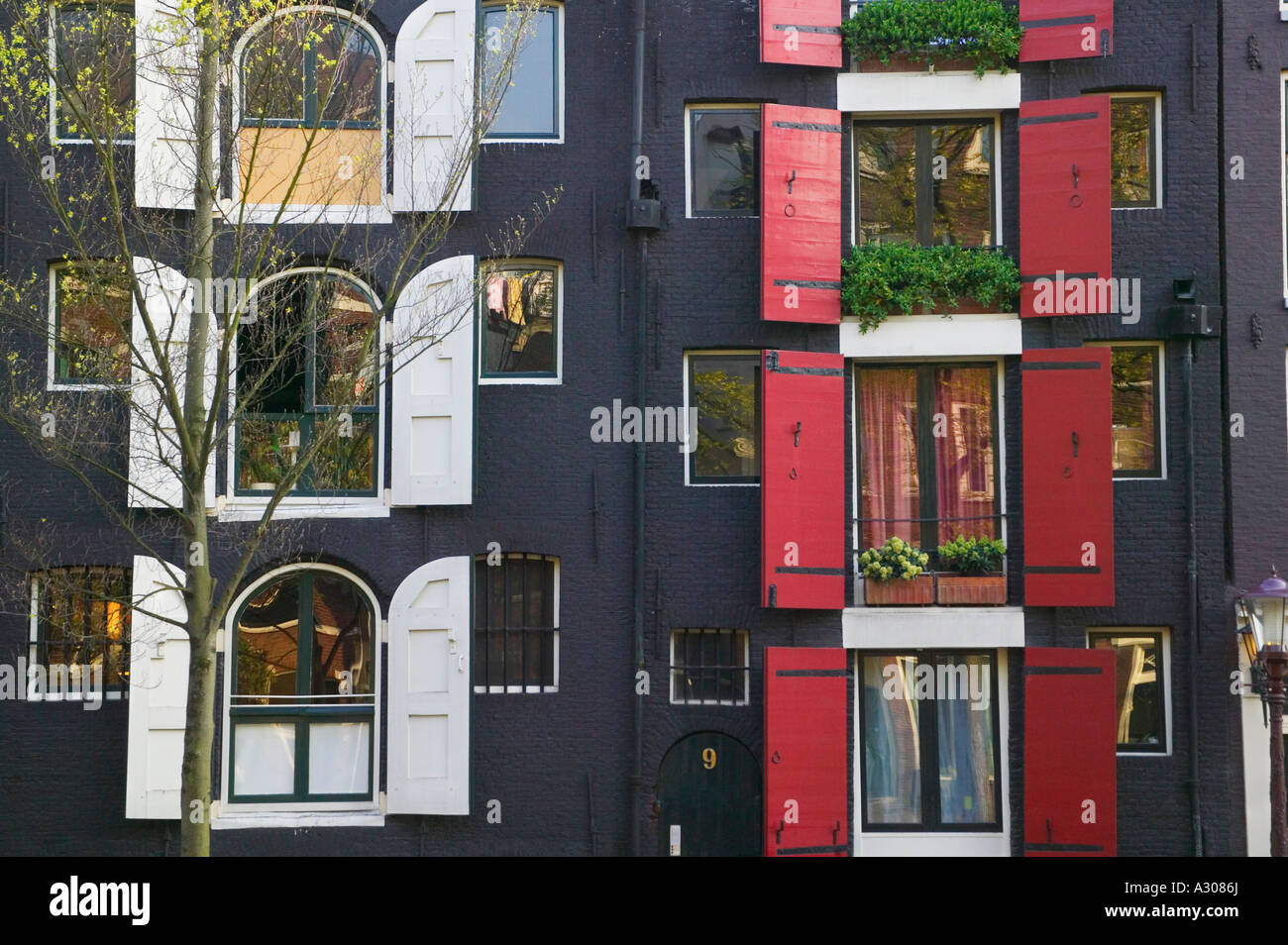 Colorful buildings in Prinsengracht Amsterdam Netherlands Stock Photo ...