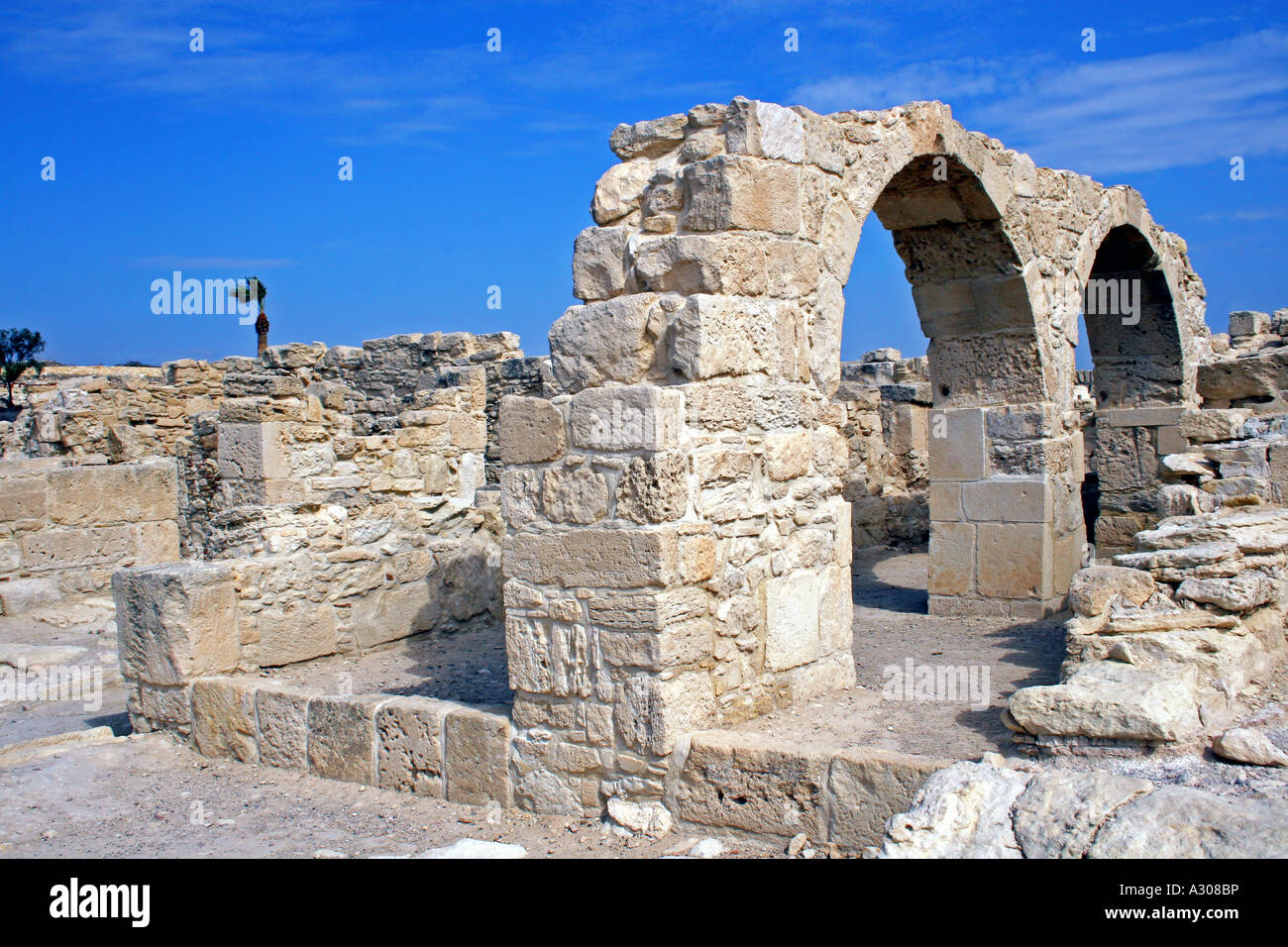 EARLY CHRISTIAN BASILICA. KOURION. CURIUM. CYPRUS. MEDITERRANEAN ISLAND ...