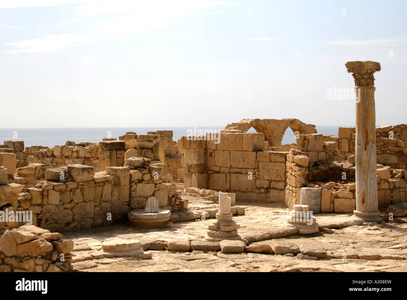 EARLY CHRISTIAN BASILICA. KOURION. CURIUM. CYPRUS. MEDITERRANEAN ISLAND ...