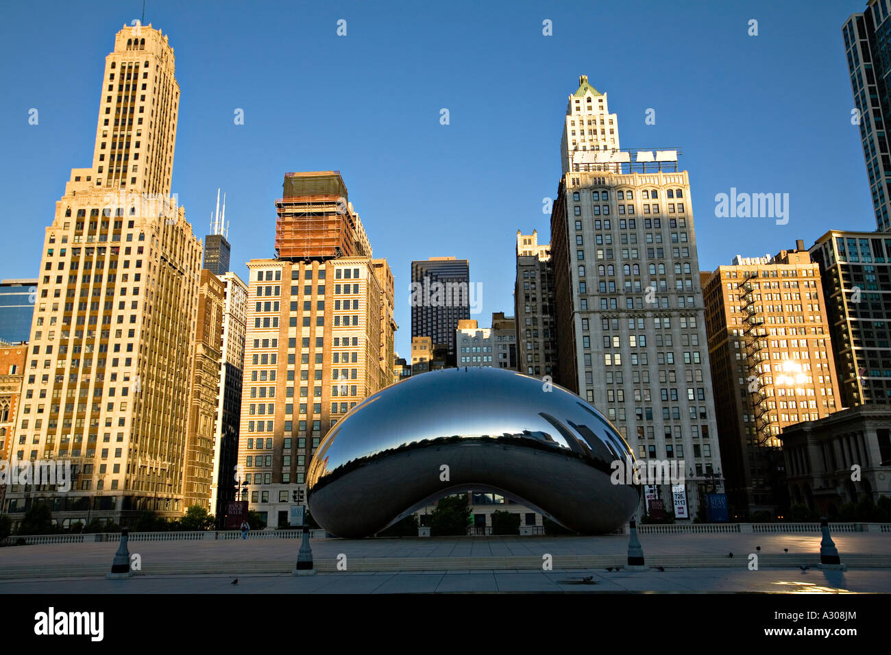 ILLINOIS Chicago Cloud Gate sculpture in Millennium Park in early ...