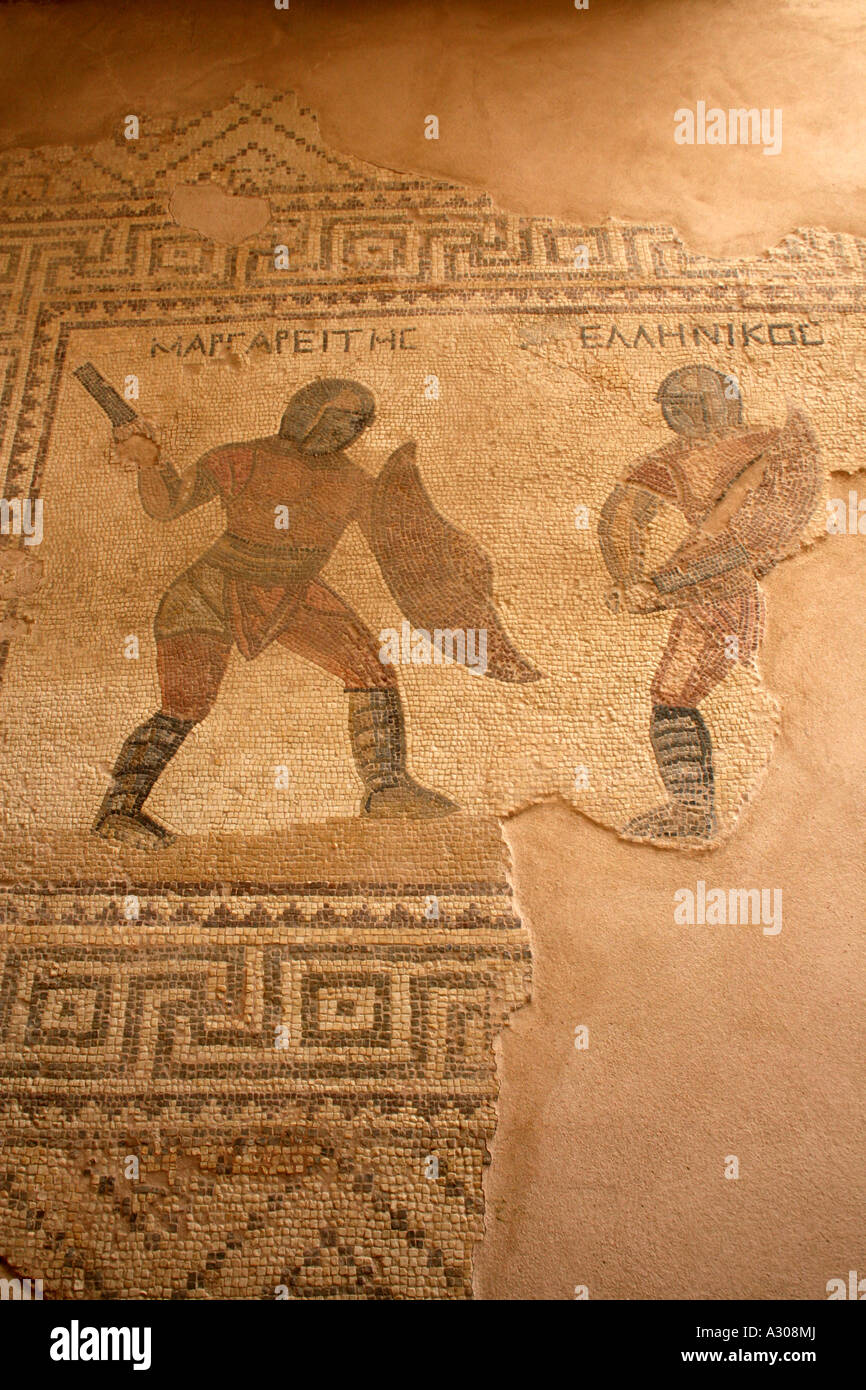 MOSAIC FLOOR. HOUSE OF THE GLADIATORS. KOURION. CURIUM. CYPRUS ...
