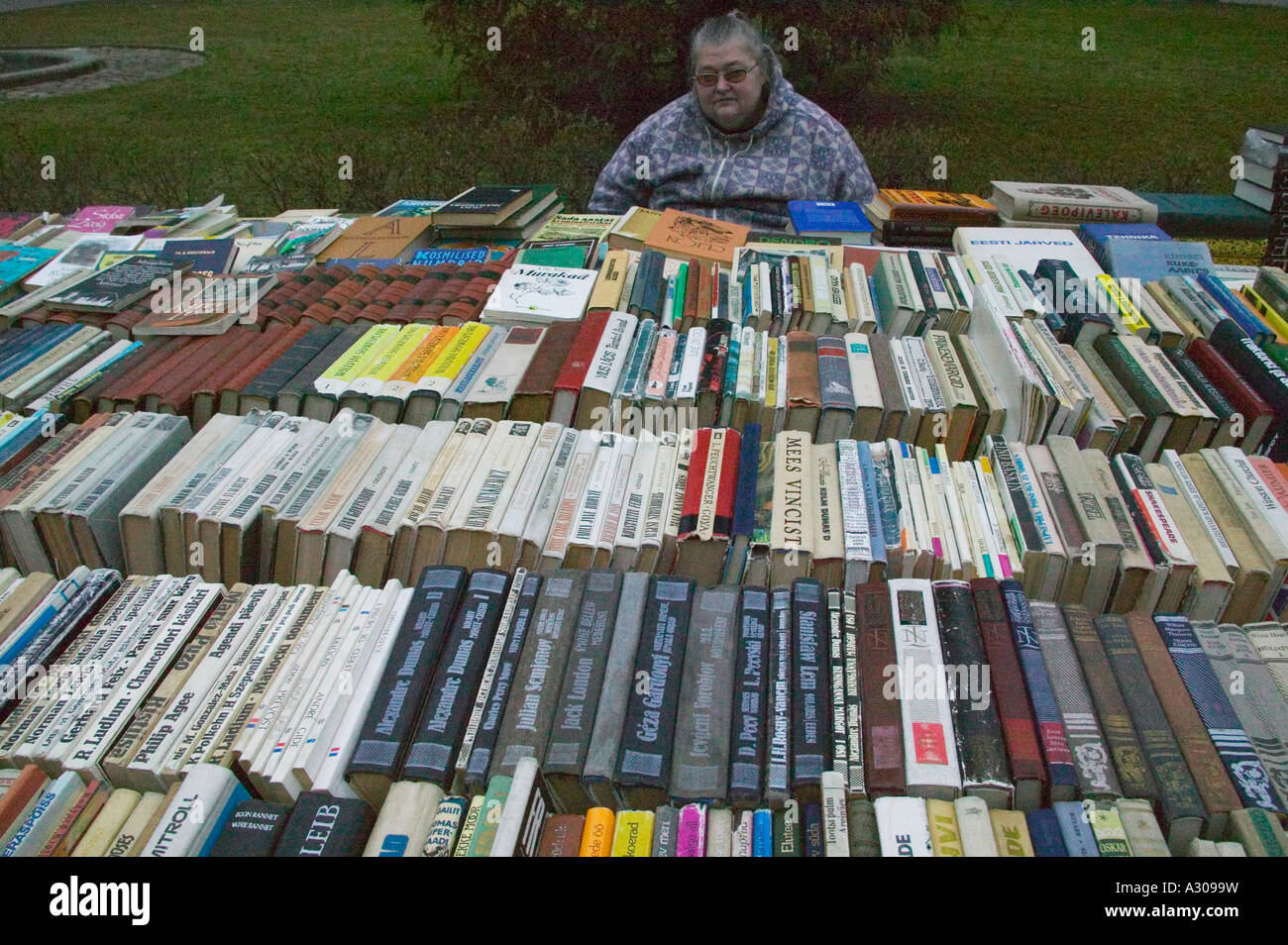 Book vendor Tartu Estonia Stock Photo - Alamy