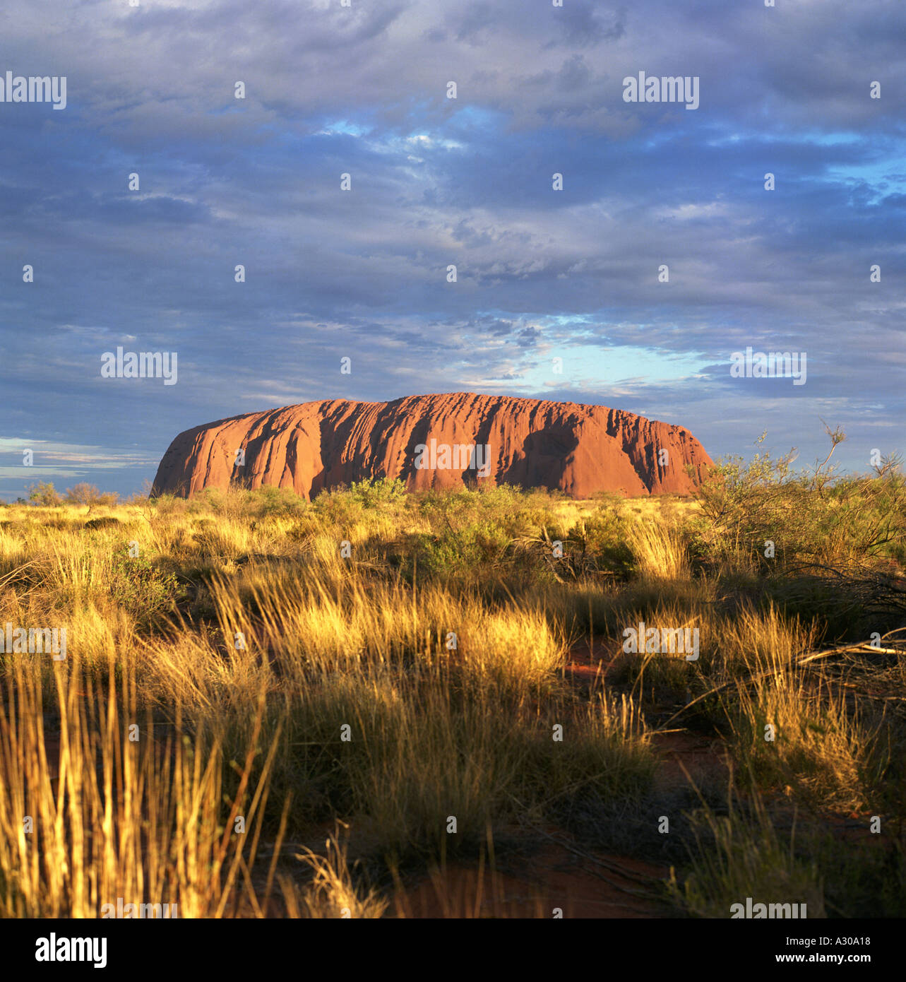 sunset view of Uluru Ayers rock Northern territory Austrailia Stock ...