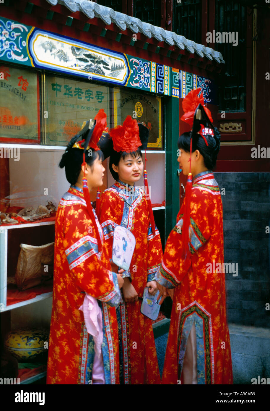 Girls in Traditional Outfits Beihai Park Beijing P R of China Stock ...