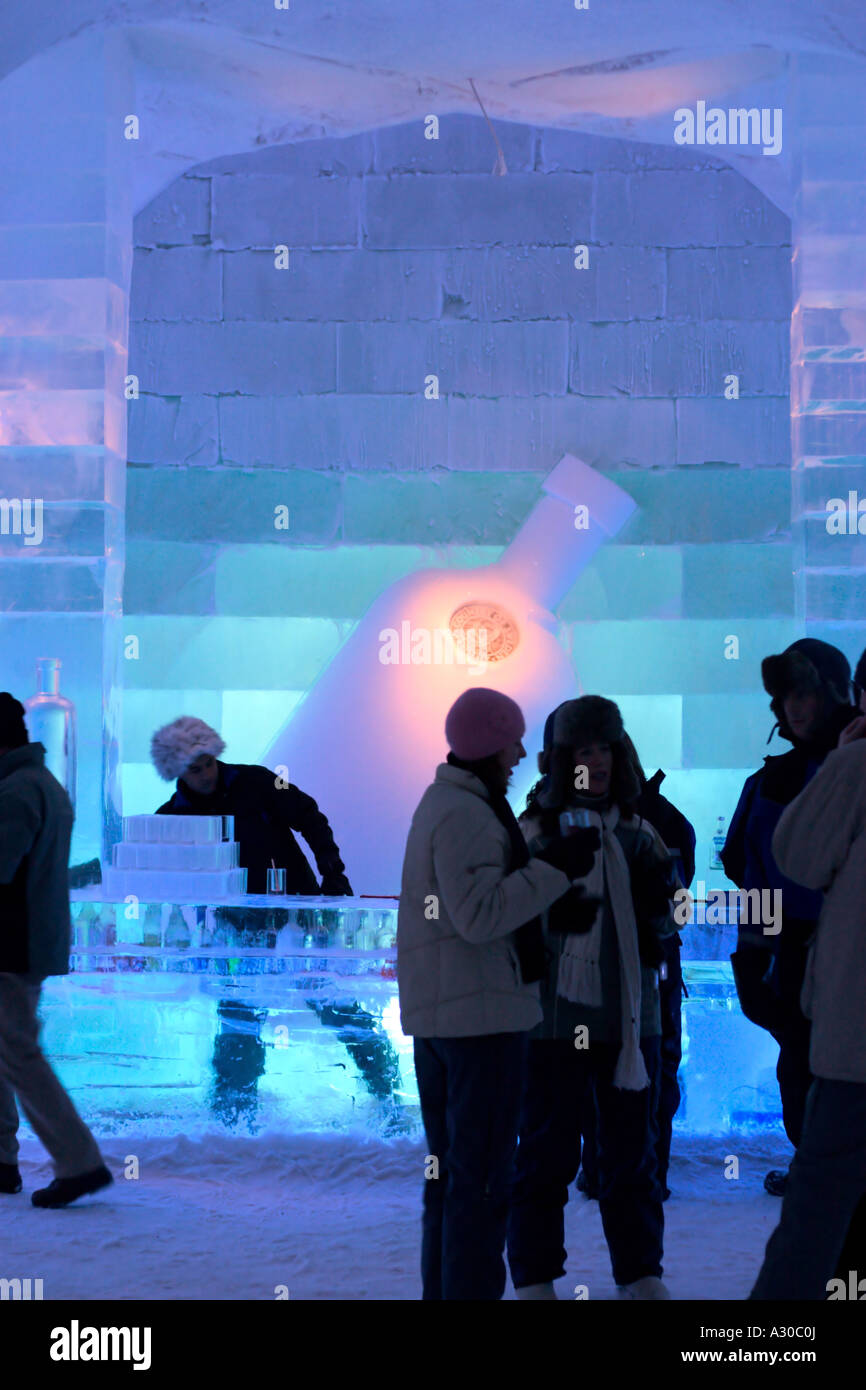 The Absolut Ice Bar in the Ice Hotel Stock Photo - Alamy