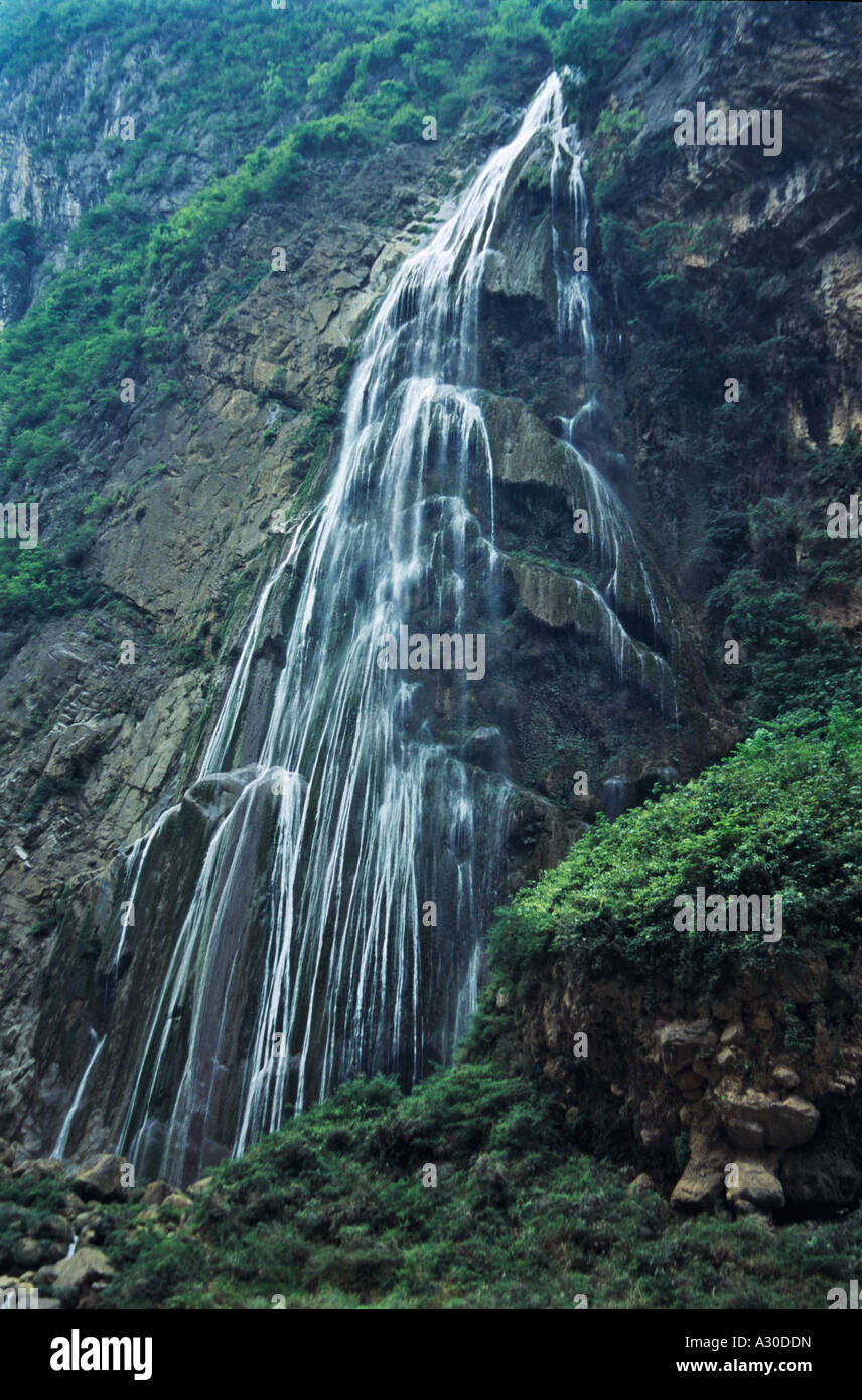 Mountain stream flowing into the Yangtze River Wushan China Stock Photo ...