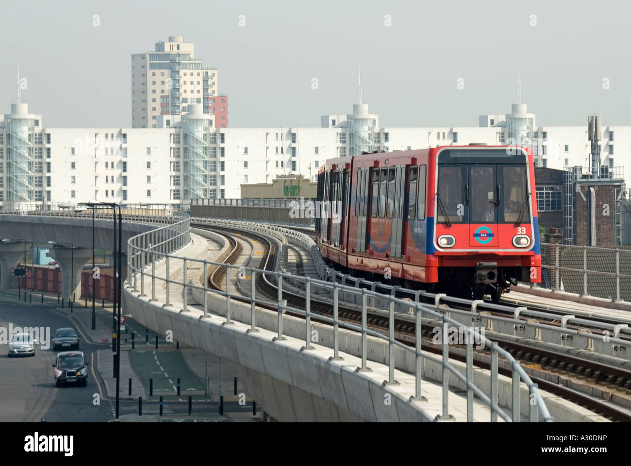 Elevated section of the City Airport extension to the Docklands Light ...