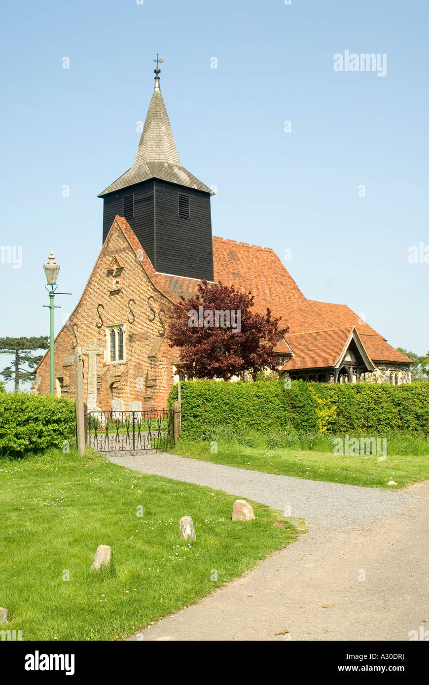 Essex countryside Mountnessing village Parish Church of St Giles tower ...